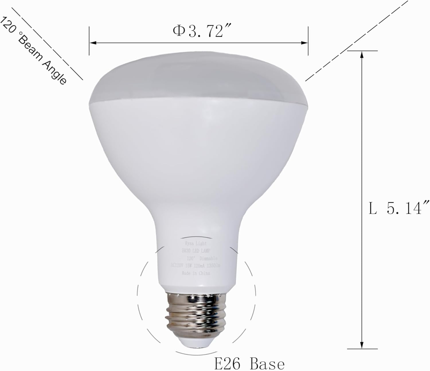 UKLL-100W Equivalent BR30 LED Flood Lights, 15W R30 Dimmable Recessed ...