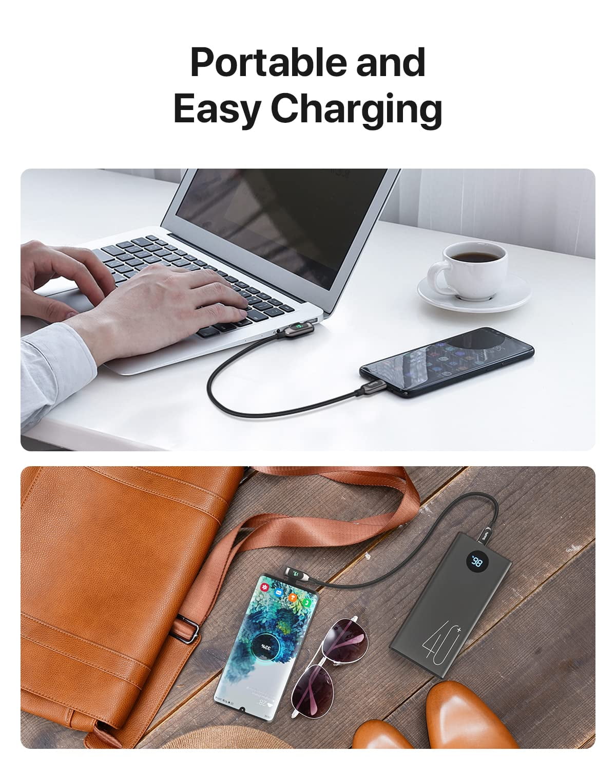 UKLL-100W Right Angle USB C to USB C Cable,1FT Zinc Alloy Braided Type ...