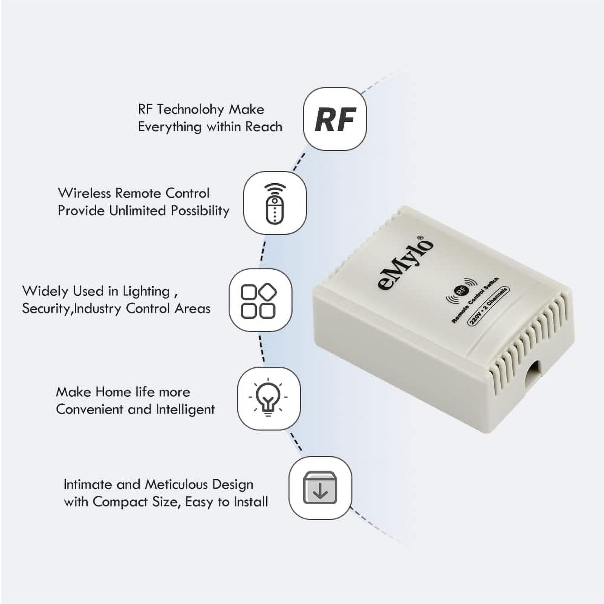 UKLL-10A AC 220V-230V-240V 1000W 2 Channel Smart Wireless Remote ...
