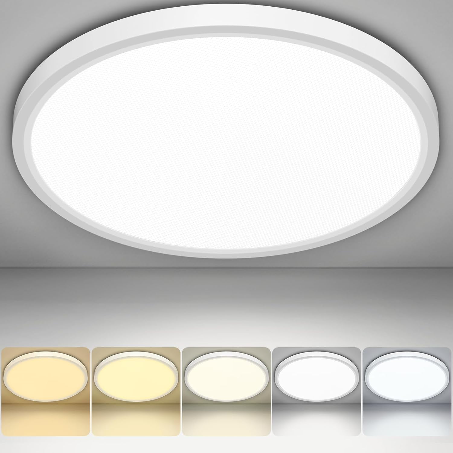 UKLL-12 Inch Ceiling Light Fixture - Flush Mount Ceiling Light 3000K ...