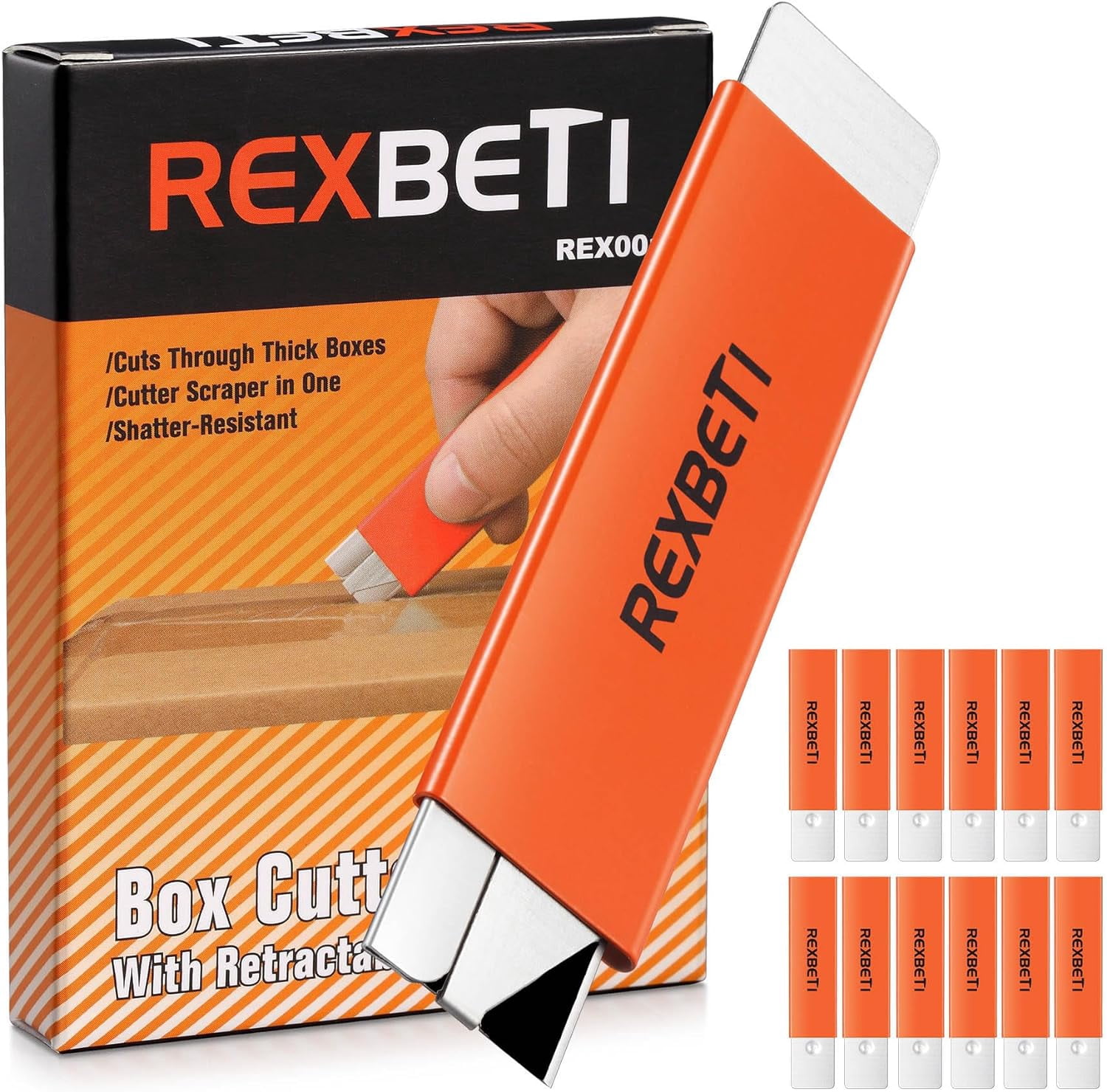 UKLL-12 Pack Box Cutter, Retractable Cardboard Cutter, Razor Blade ...