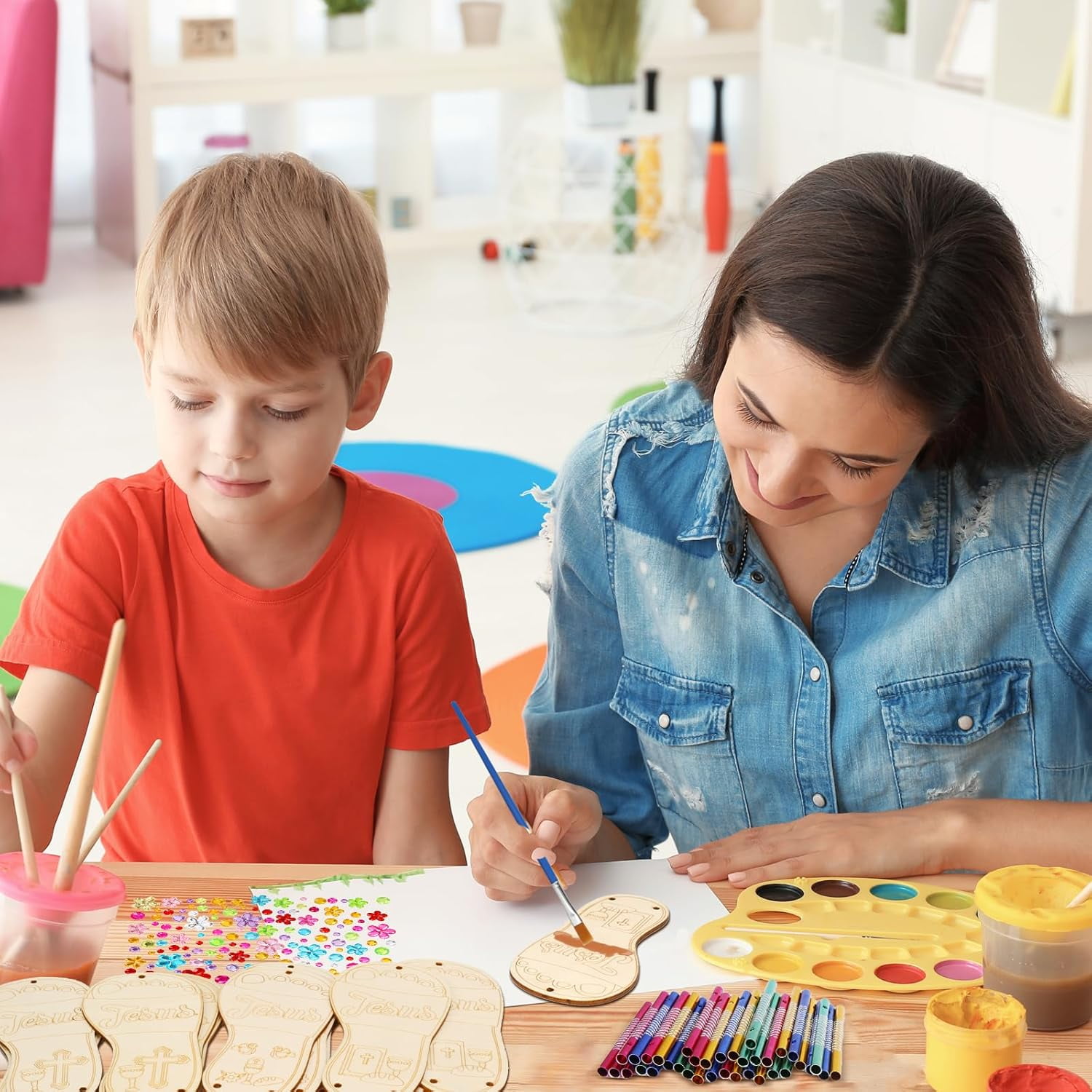 UKLL-12 Pack Jesus Wind Chime Kit for Kids Make You Own Sunday School ...