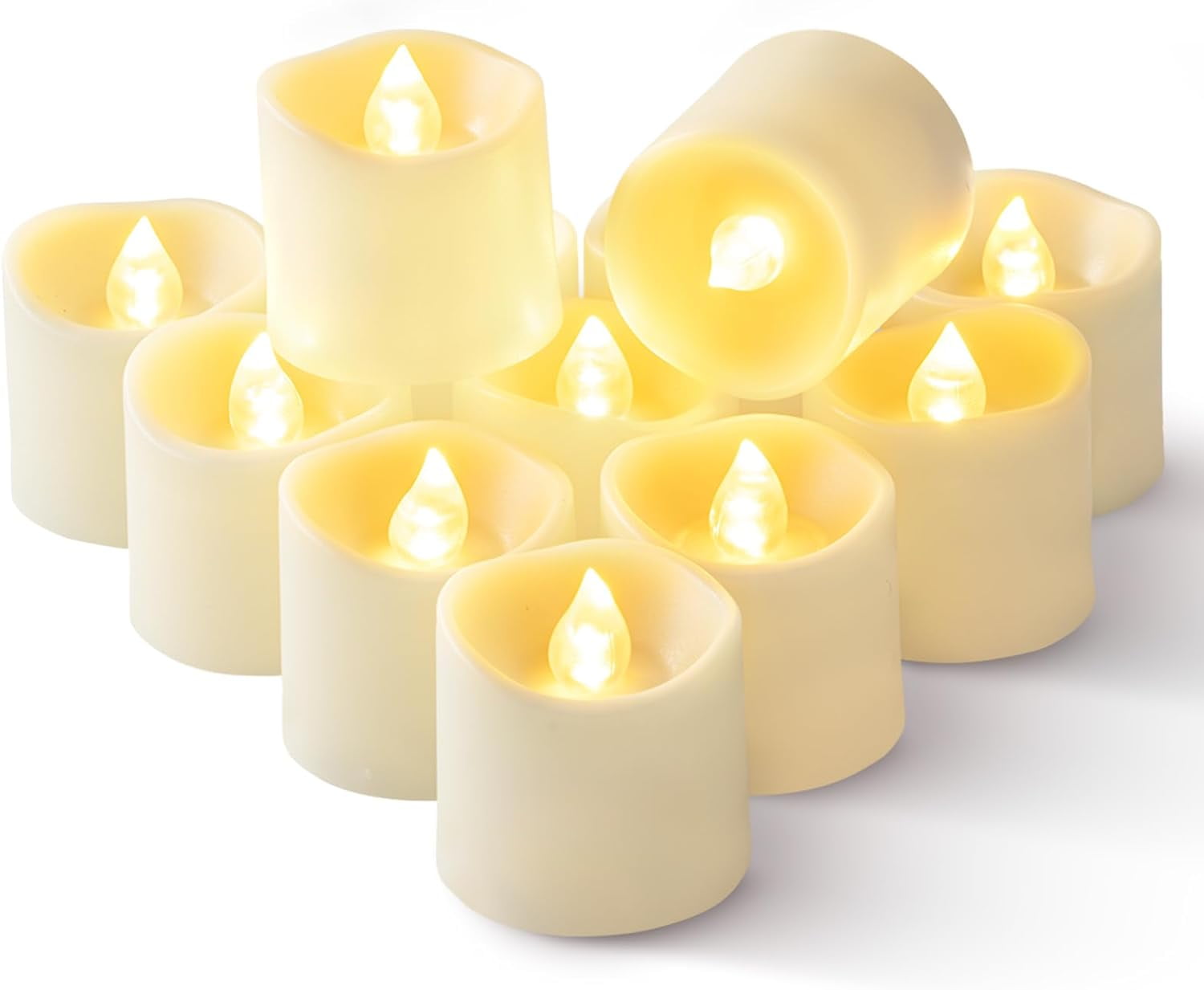 UKLL-12Pack Timer Flameless LED Votive Candles, Long Lasting Battery ...