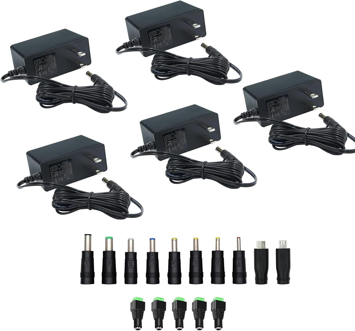 UKLL-12V Power Supply, 12V 2A 24W Universal AC to DC Power Supply ...