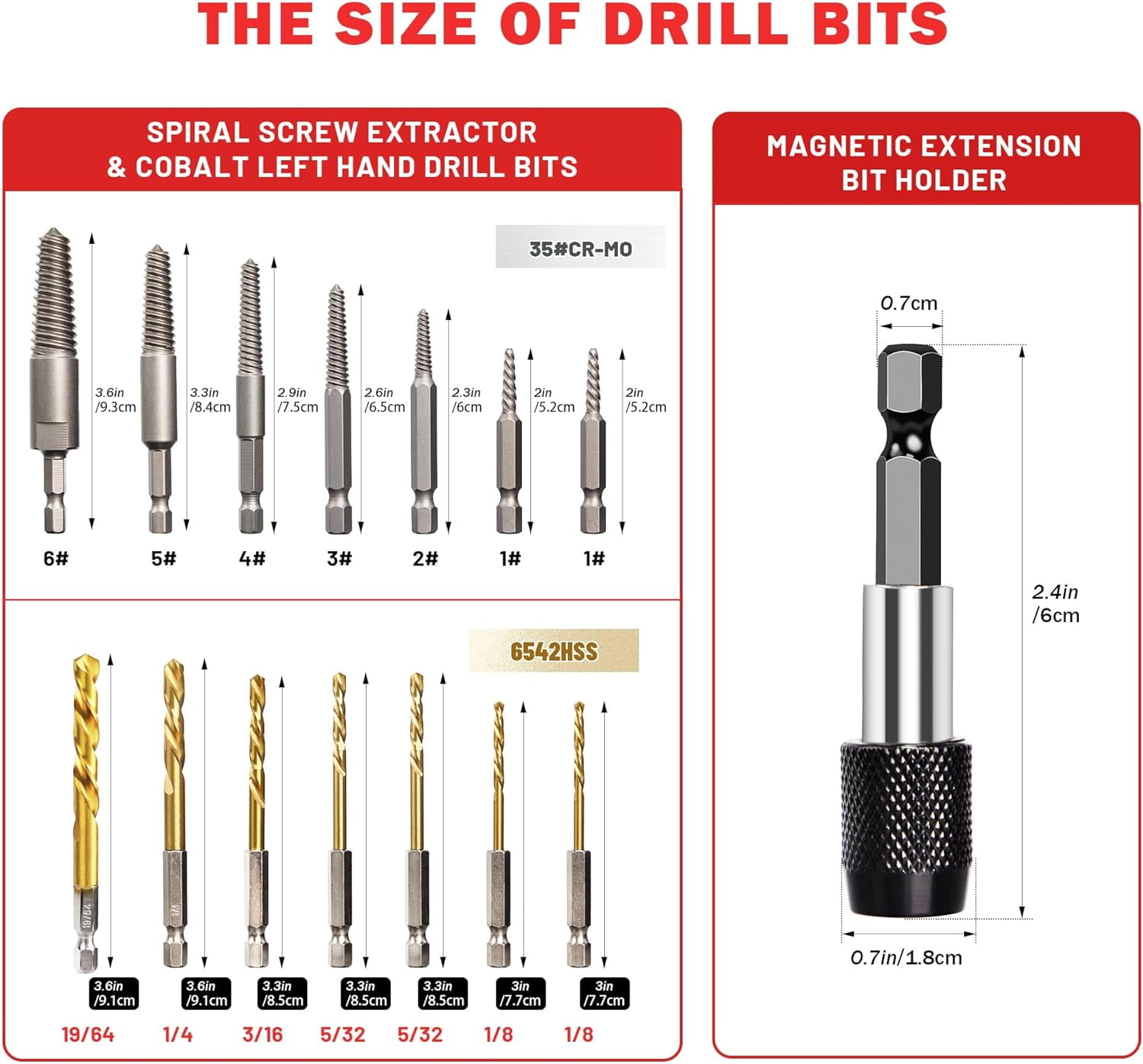 UKLL-15PCS Stripped Screw Extractor Set, 6542/4341 HSS Steel Left Hand ...