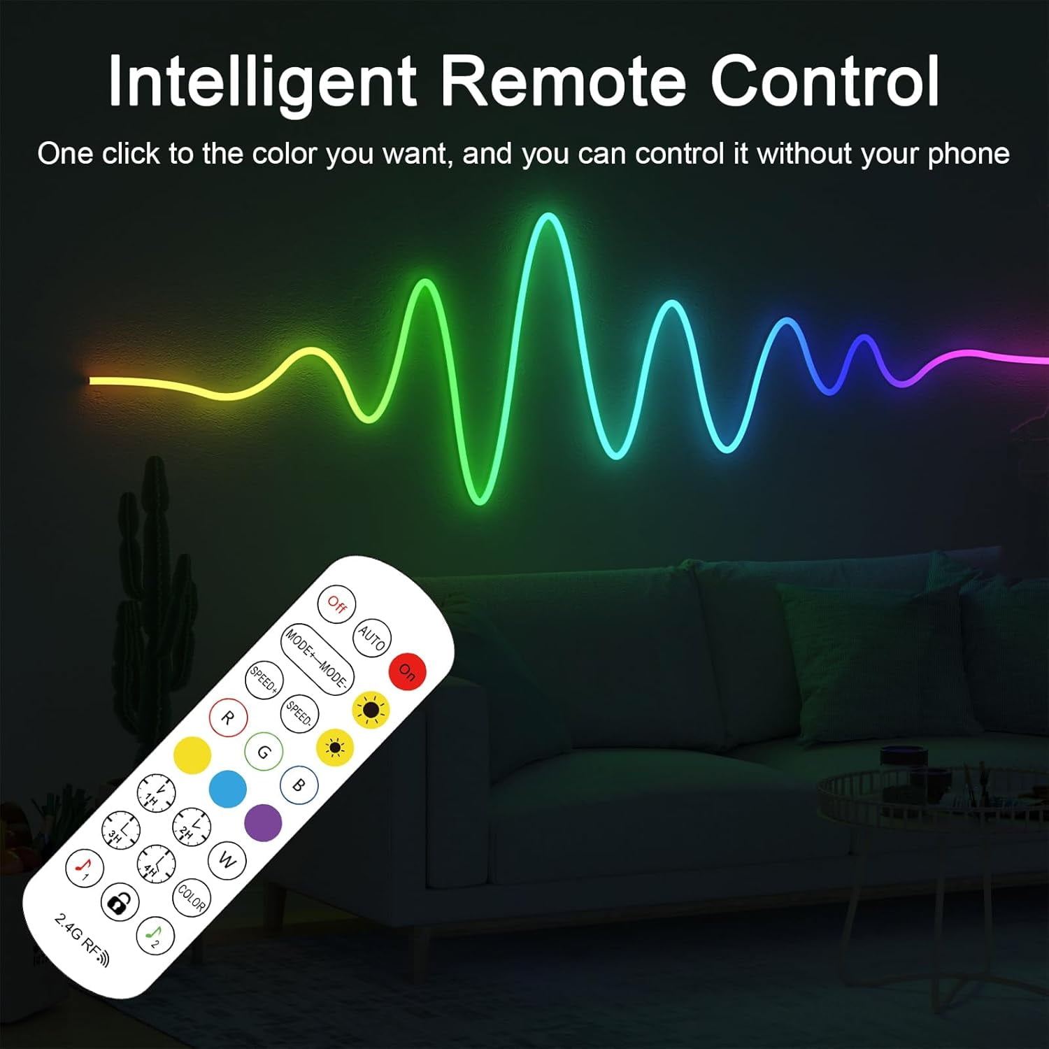 UKLL-16.4ft LED neon Lights 24V RGB LED neon Rope Lights with Remote ...