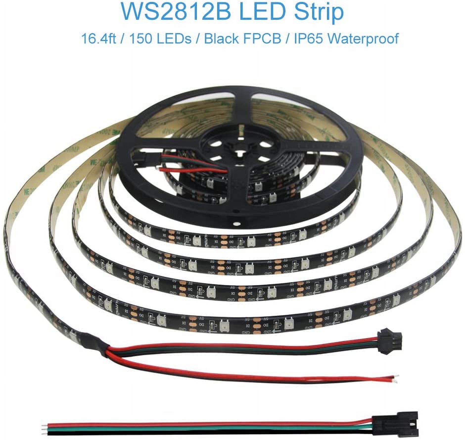 UKLL-16.4ft WS2812B Individually Addressable RGB LED Strip Light 5m 150 ...