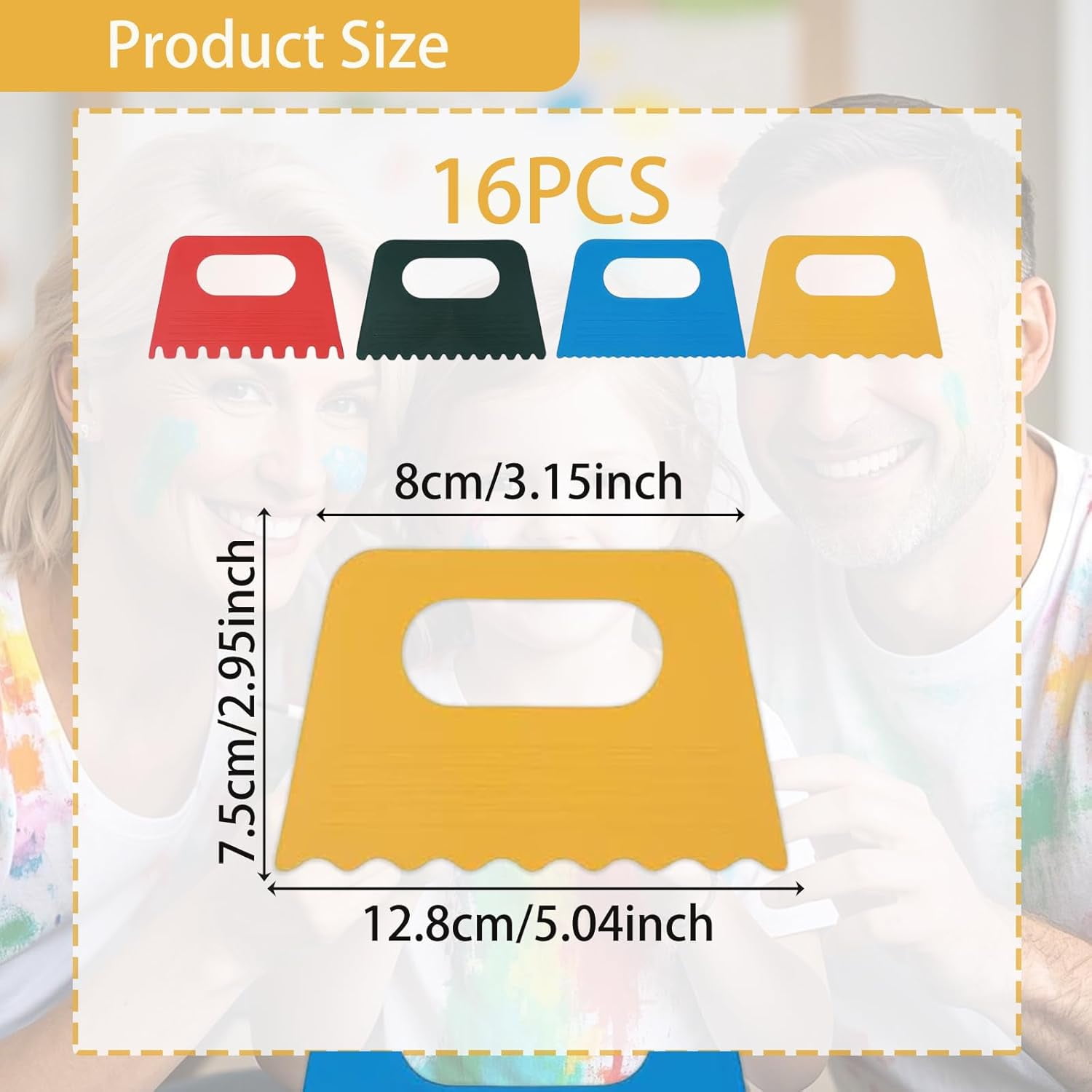 UKLL-16-Piece Plastic Paint Scrapers Kit - Textured Edge Tools for ...