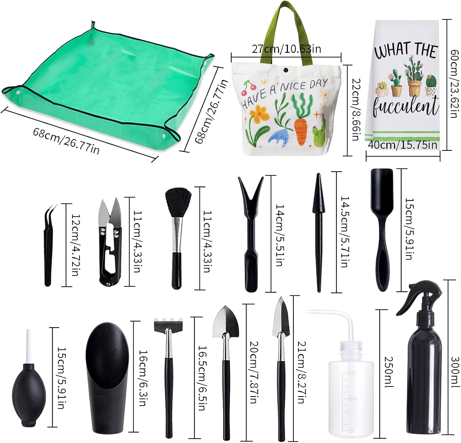 UKLL-17 Pcs Succulent Tool Set,Indoor Foldable Thickened Repotting Mat ...