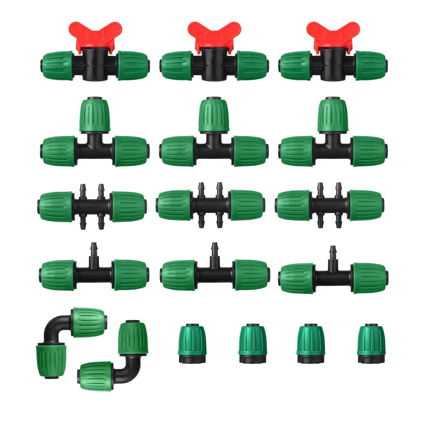 UKLL-18 Pcs 1/2 Inch Drip Irrigation Tubing Fittings Kit - Drip Line ...
