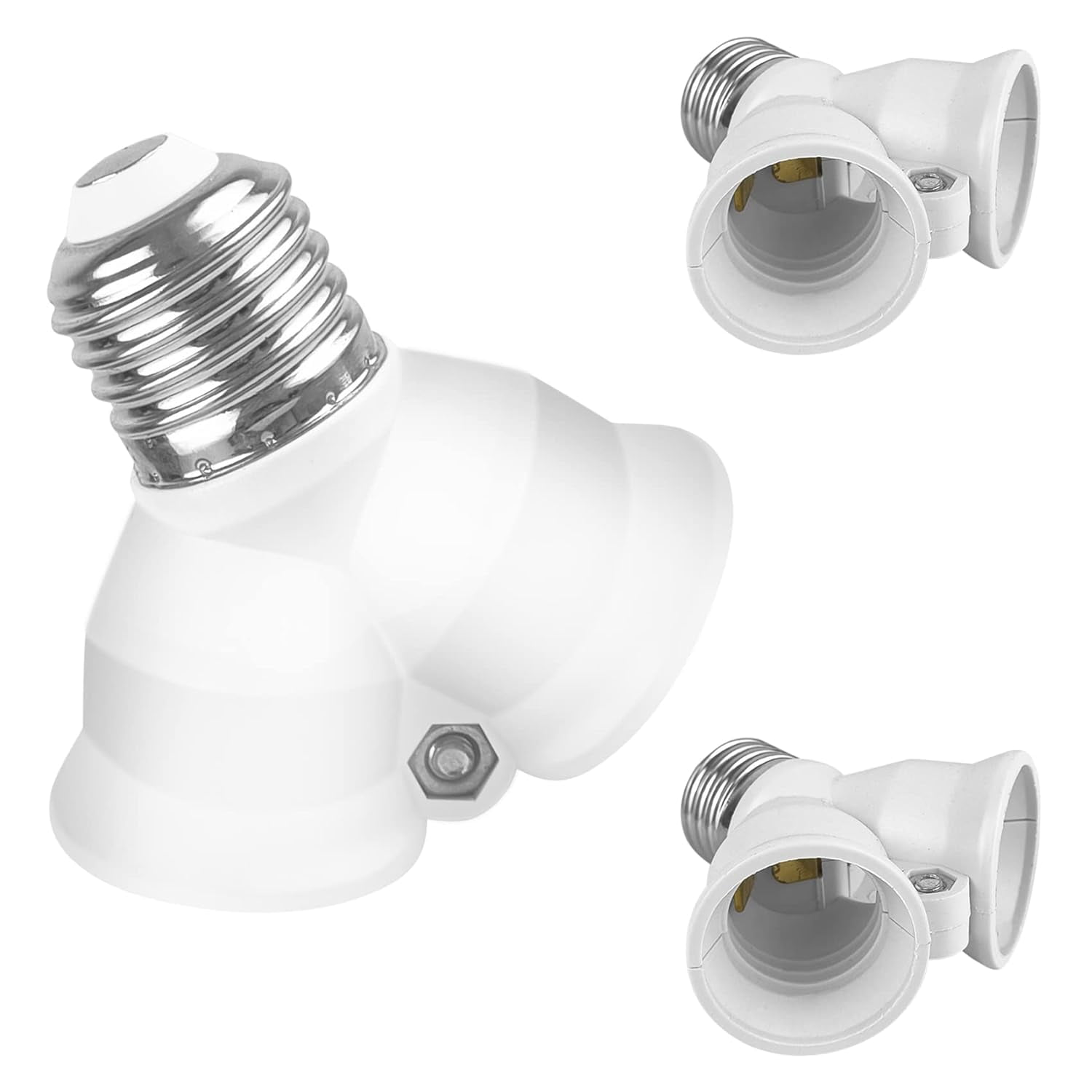 UKLL-2 in 1 E26 Light Socket Splitter Adapter, E26 E27 Adapter Converter for Standard LED Bulbs ...