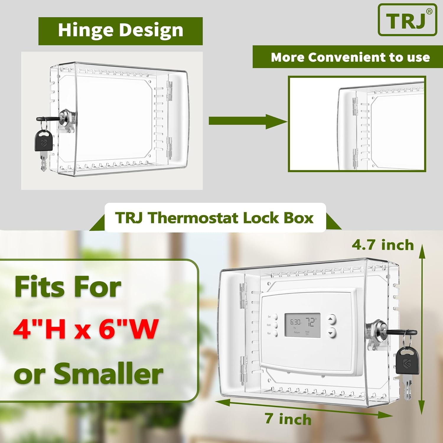 UKLL-2 PCS Thermostat Lock Box with Key, Large Thermostat Cover with ...