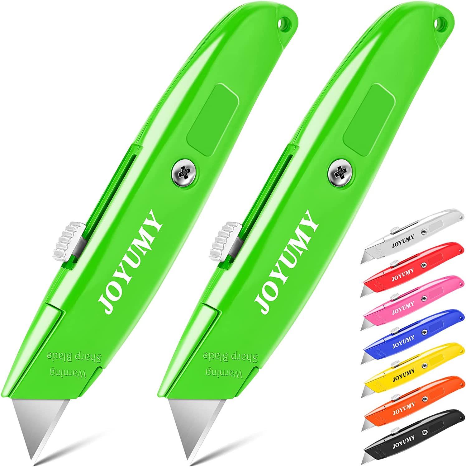 UKLL-2 Pack Box Cutter Sharp Utility Knife, Retractable Box Cutter ...