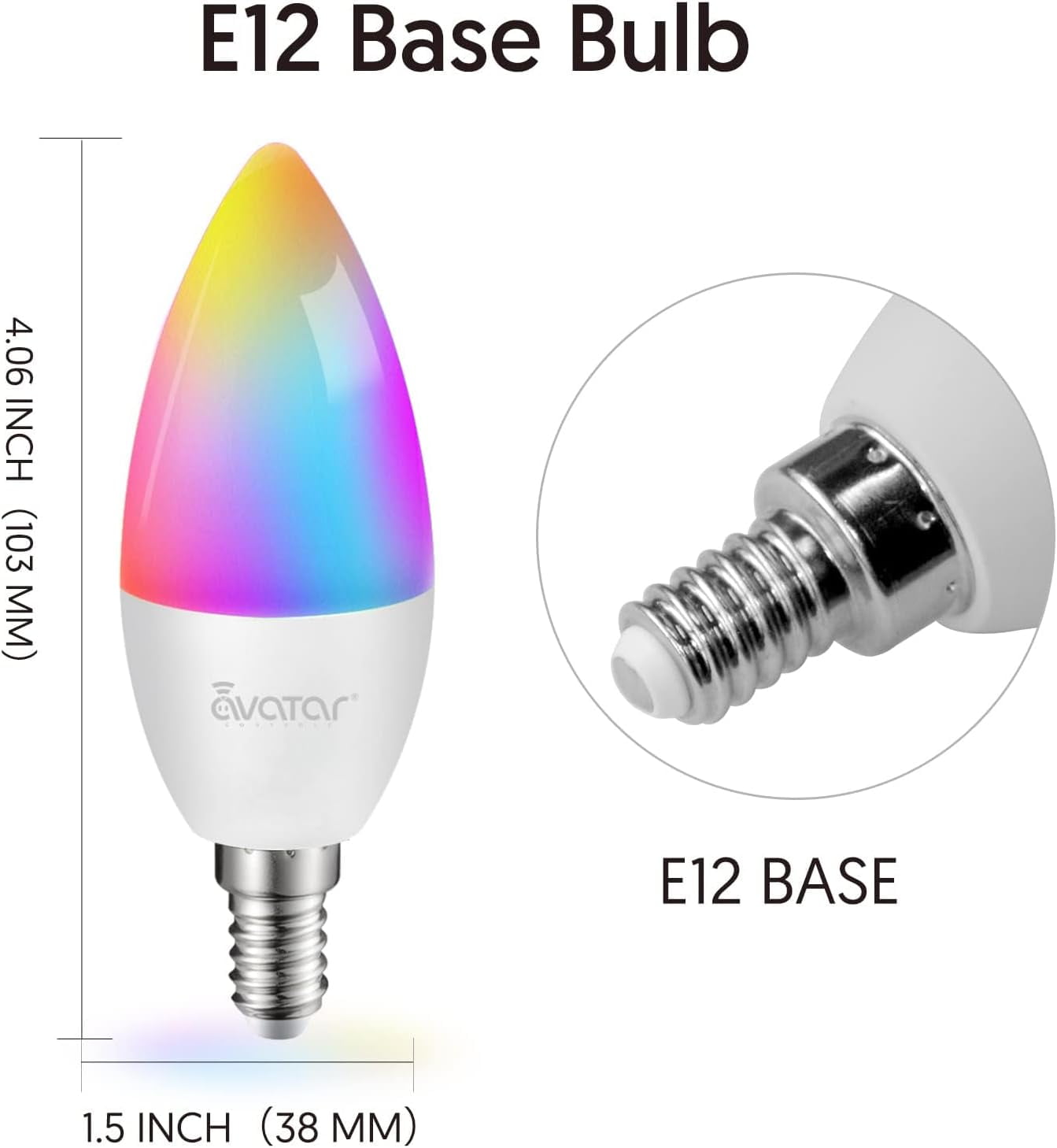 UKLL-2 Pack E12 LED Light Bulb Work w/Google Siri Alexa Light Bulb 5W ...