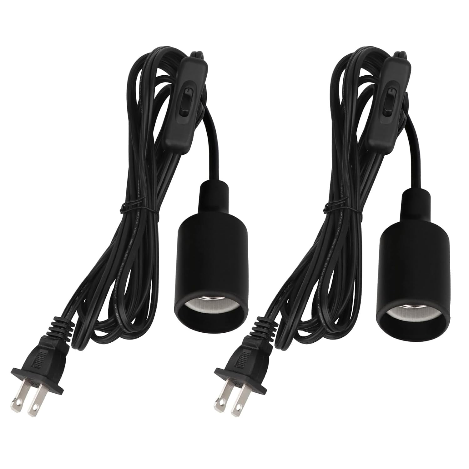 UKLL-2 Pack Pendant Light Cord Socket, 10ft E26 Hanging Lamp Socket ...