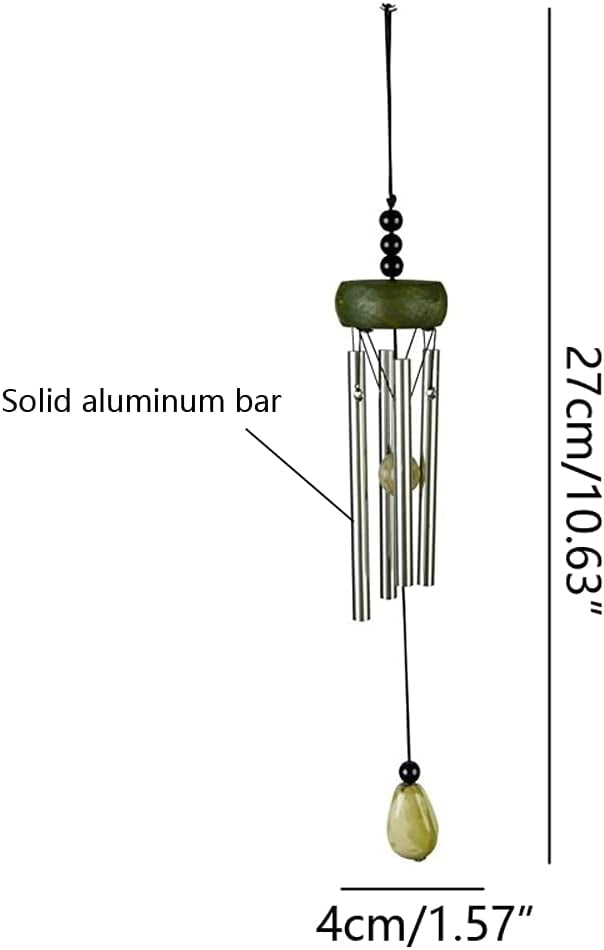 UKLL-2 Pack Small Silver Wind Chime with Ceramic Blank Drops, 10 Inch ...