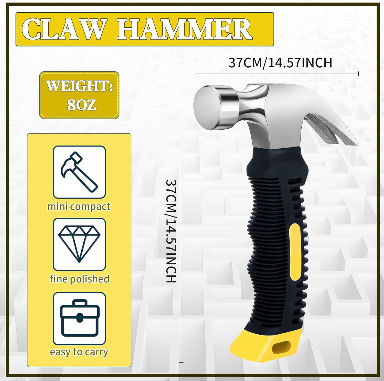 UKLL-2 Pcs 8.8 oz Small Hammer All Purpose Claw Hammer Mini Nail Stubby ...