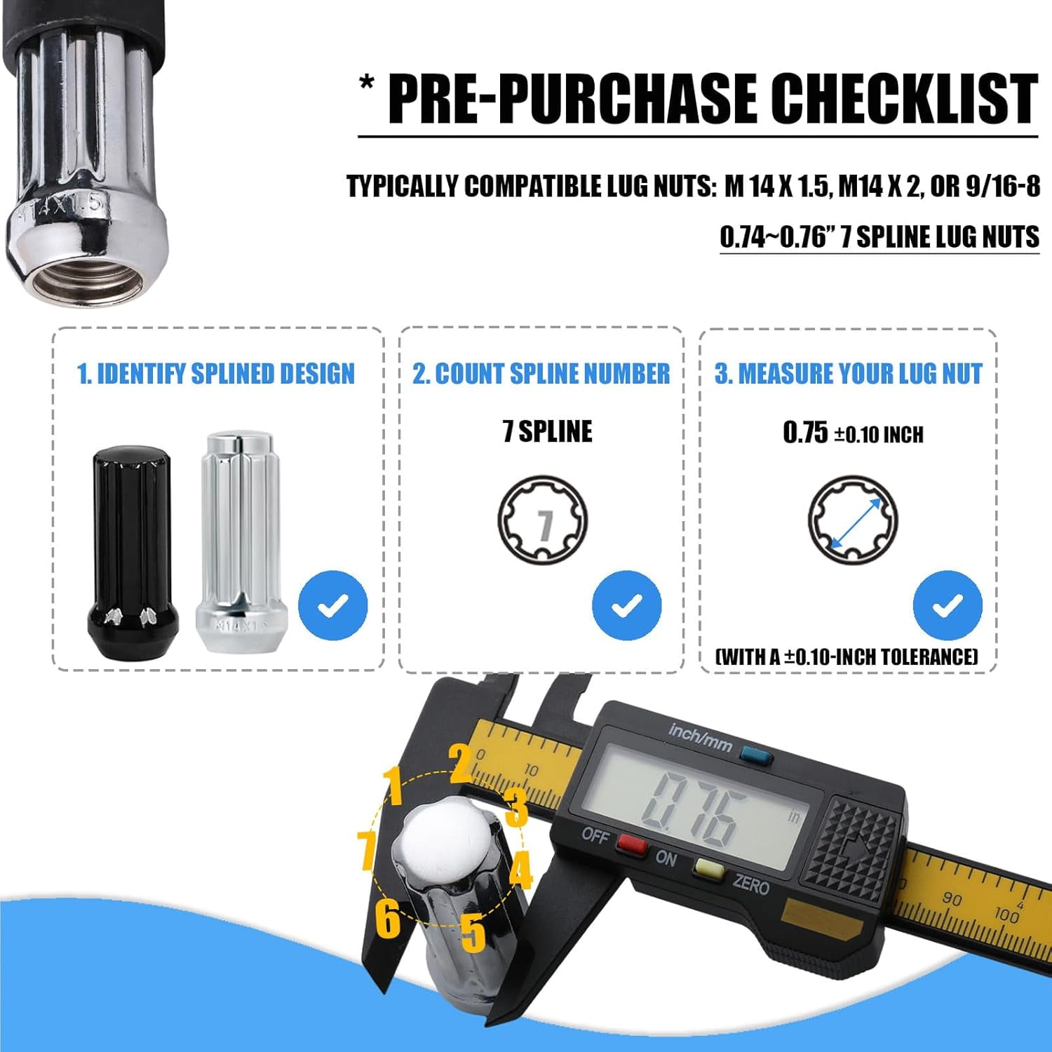 UKLL-2 Pieces 7 Spline Lug Nut Key Set, Locking Lug Nut Removal Tool ...