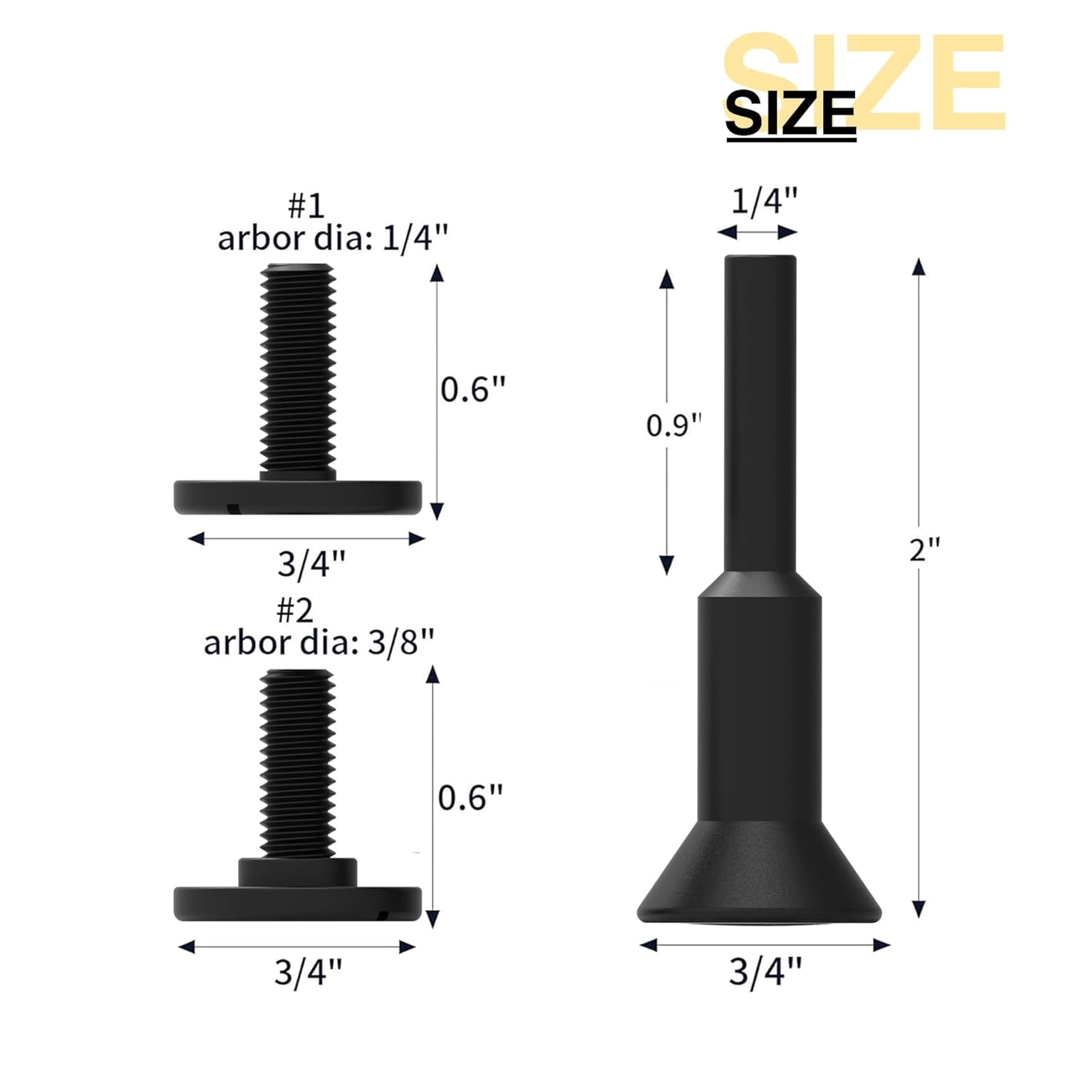 UKLL-2 Set Cut Off Wheel Mounting Mandrel 1/4" & 3/8" Arbor Hole with 1 ...