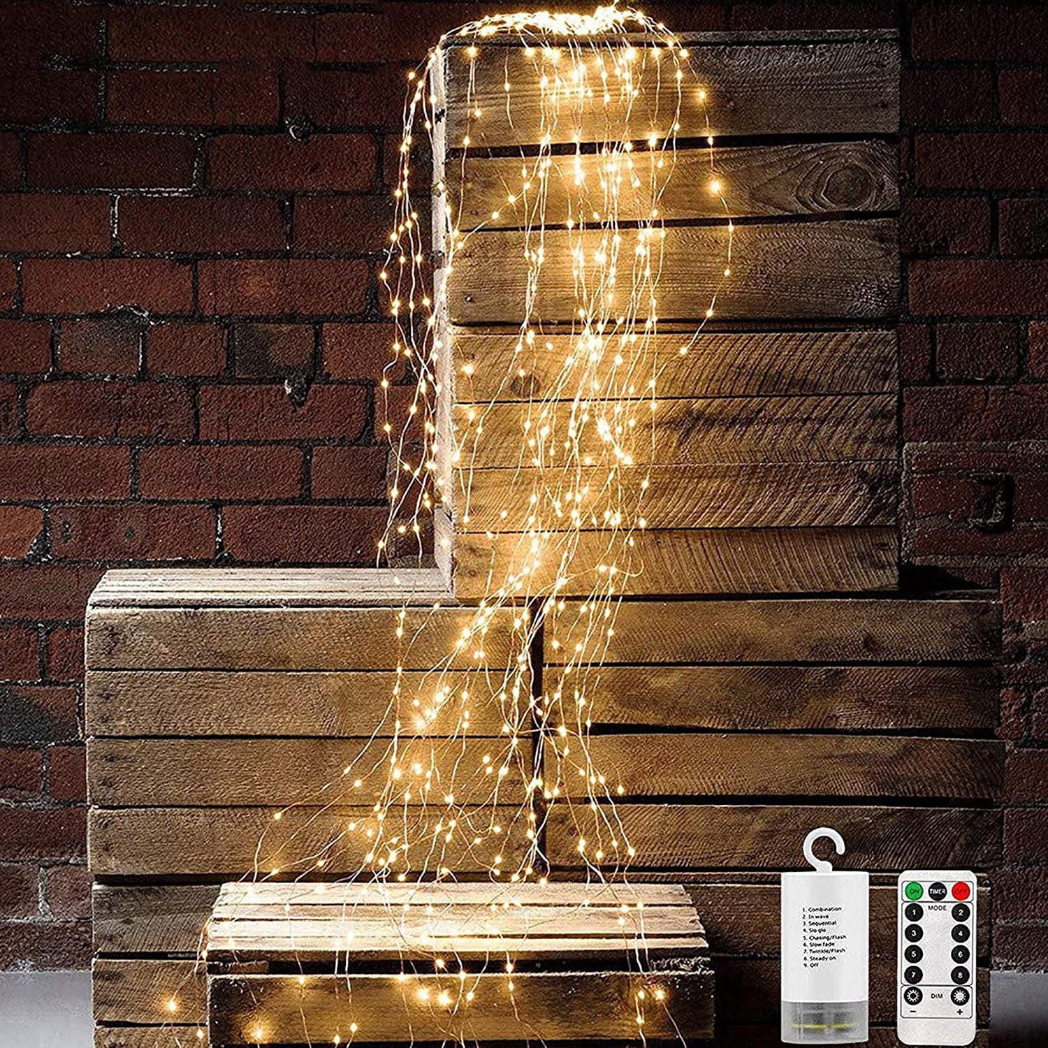 UKLL-200 LED Firefly Bunch String Lights Battery Operated, 8 Flashing ...