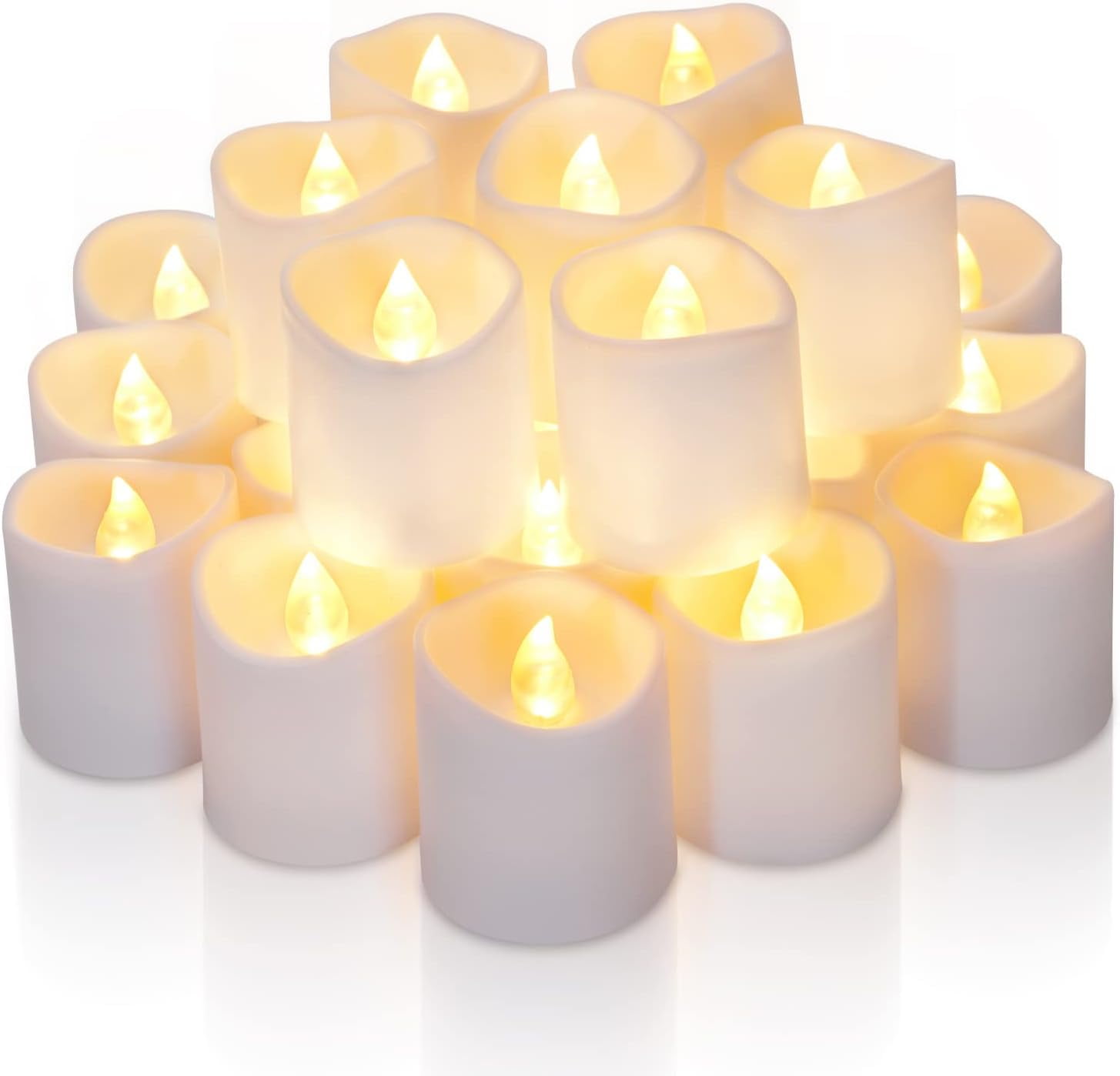 UKLL-24Pack Timer Flameless LED Votive Candles, Long Lasting Battery ...