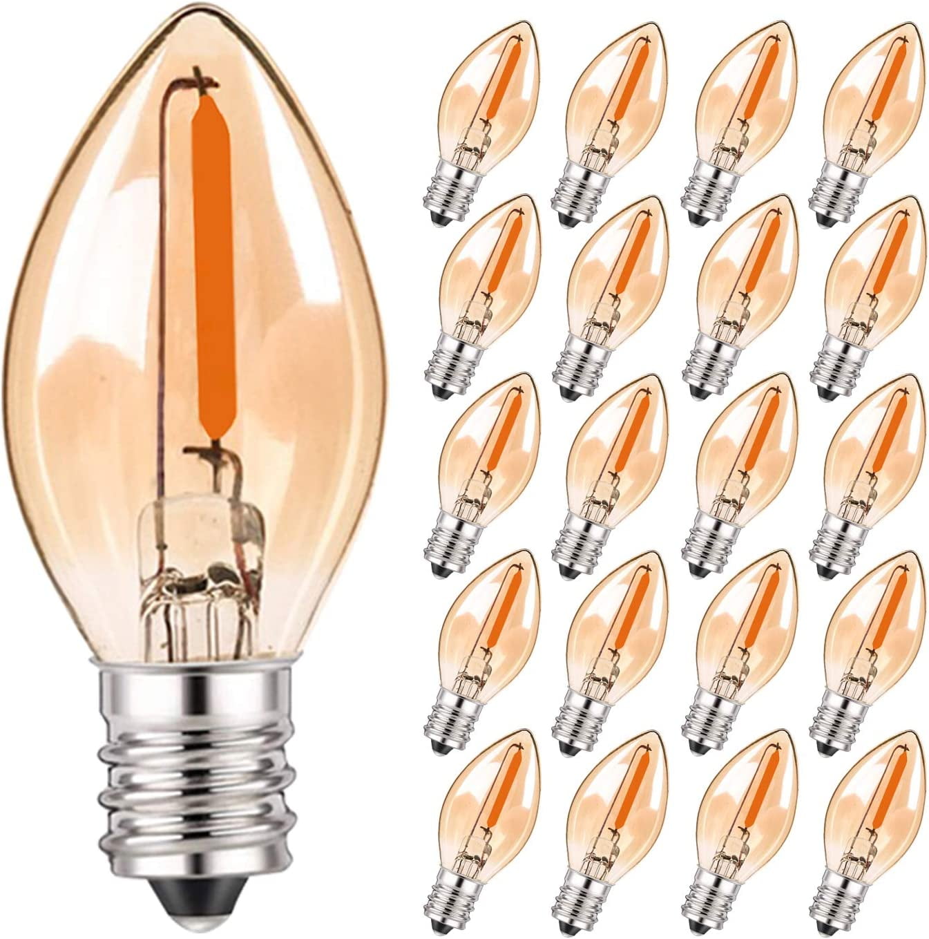 UKLL-25 Pack C7 LED Bulbs,Edison Style LED Sign Light 0.5 Watts LED Filament Night Light Bulb ...