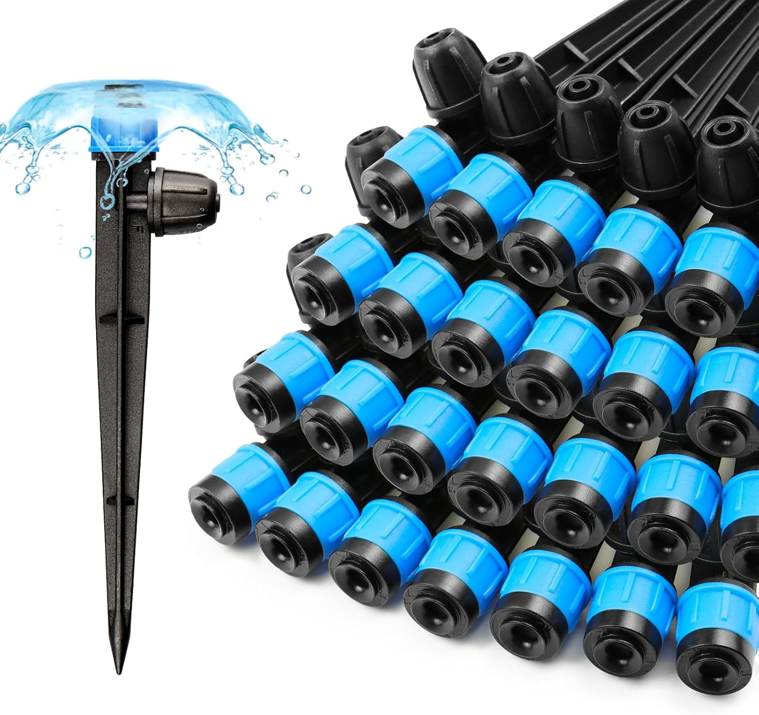 UKLL-25 Pieces Drip Emitters Fan Shape with Stake for 1/4" Irrigation ...
