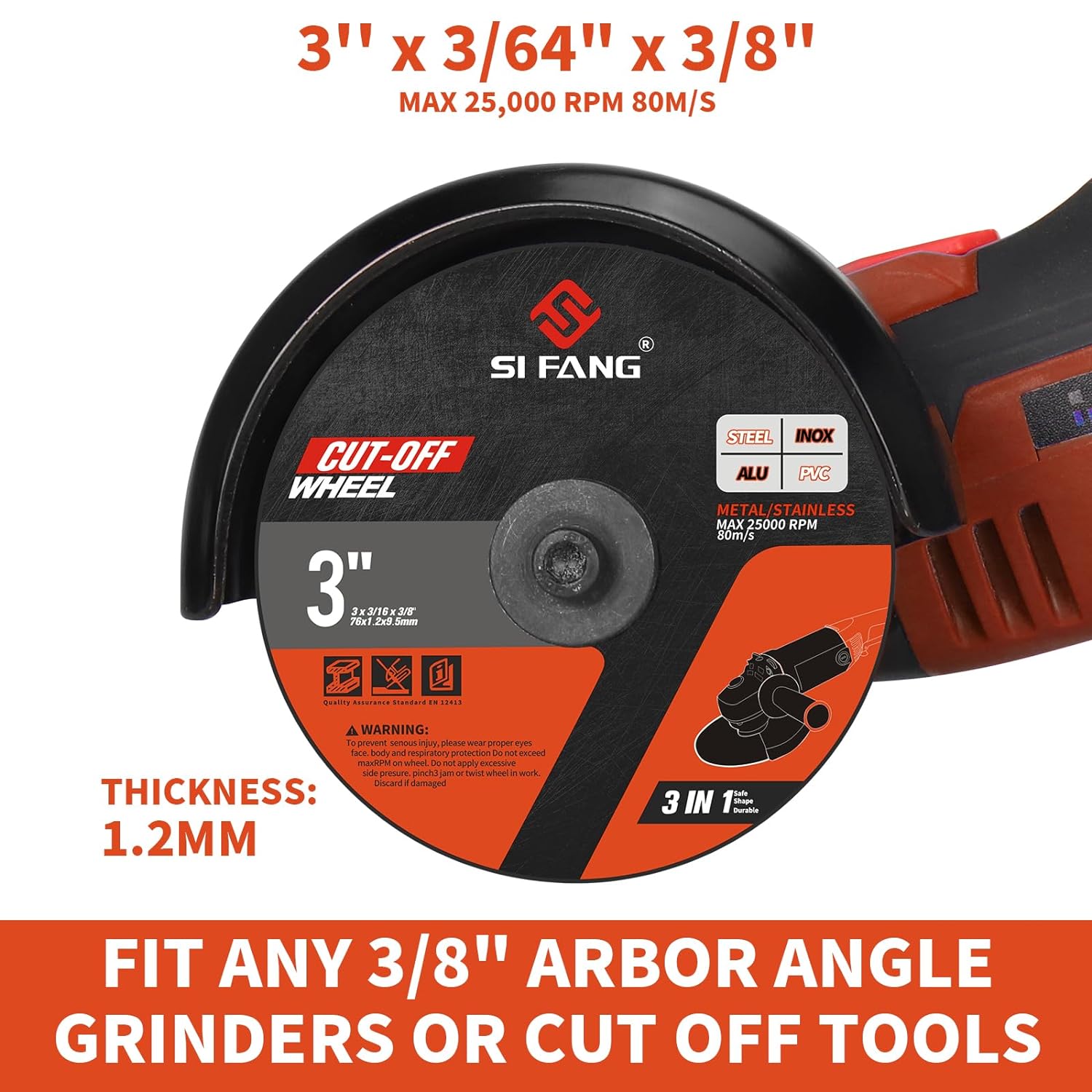 UKLL-25Pcs 3 inch Cut Off Wheels with 1/4 in Mounting Mandrel Kit for ...