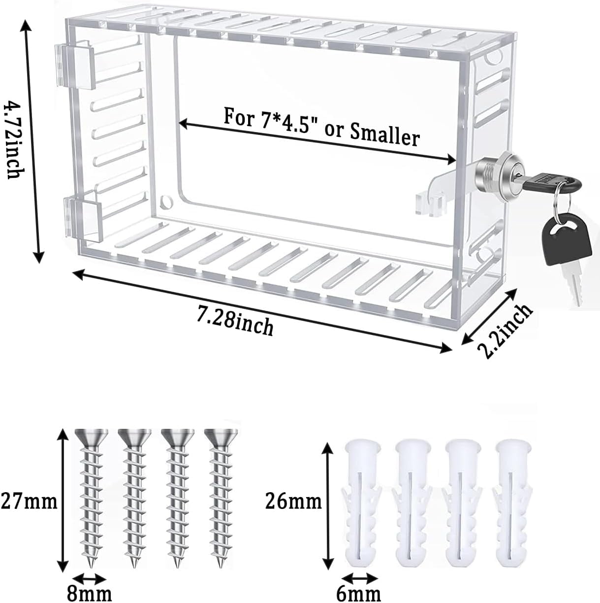 UKLL-2Pcs Thermostat Lock Box with Key, Large Thermostat Cover with ...