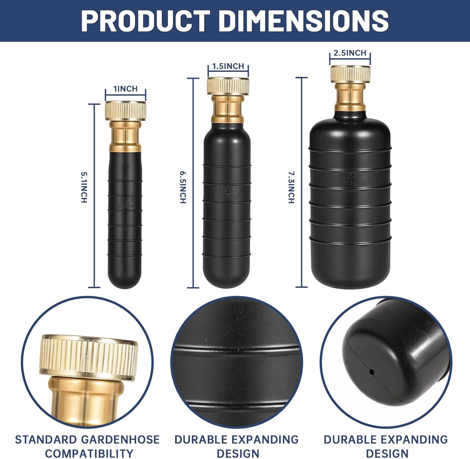 UKLL-3 Pcs Drain Cleaning Bladder Kit, Drain Bladder For 1 To 6 IN ...