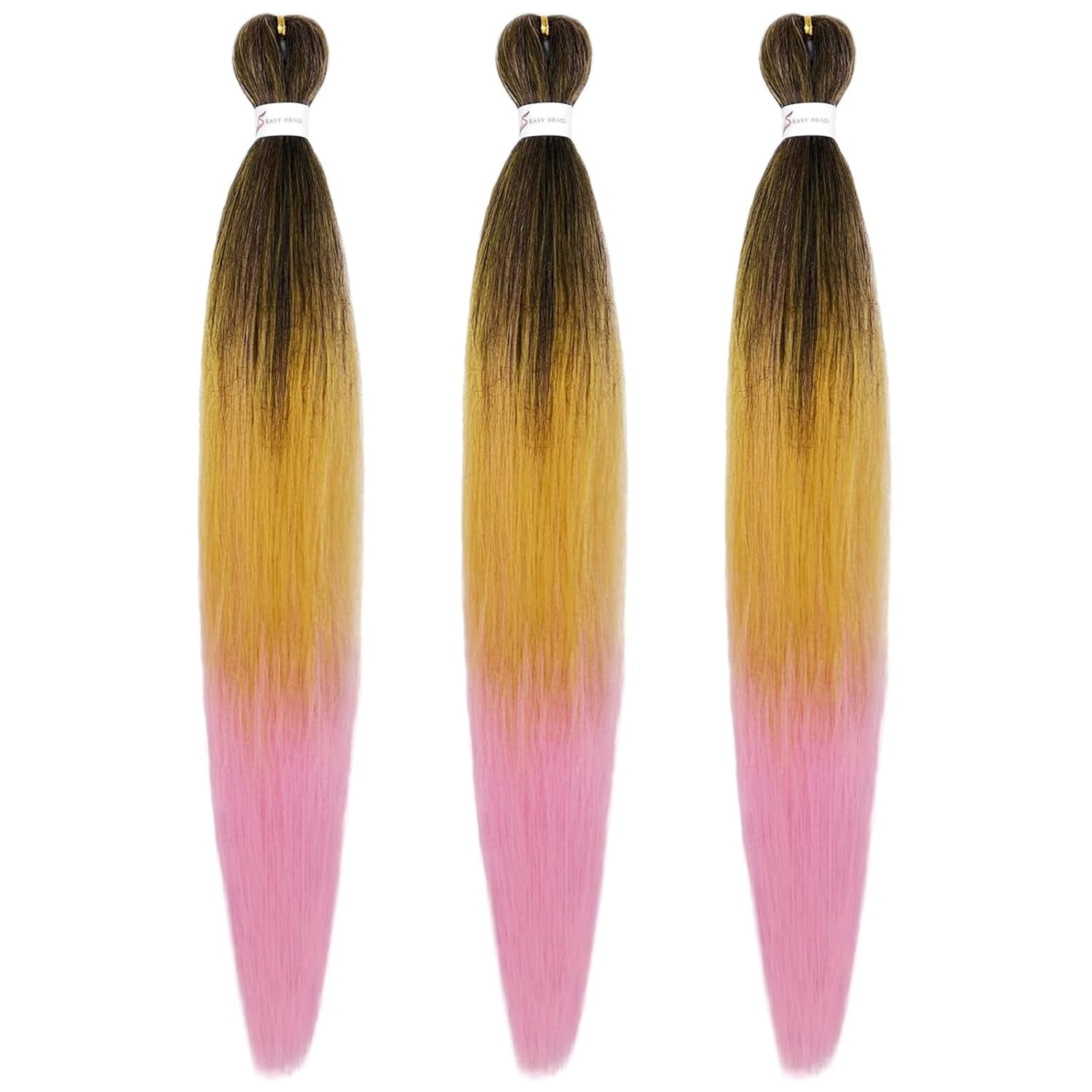 UKLL-3 packs Ombre Braiding Hair Pre Stretched 26 inch Pre-Stretched Braids Hair Straight ...