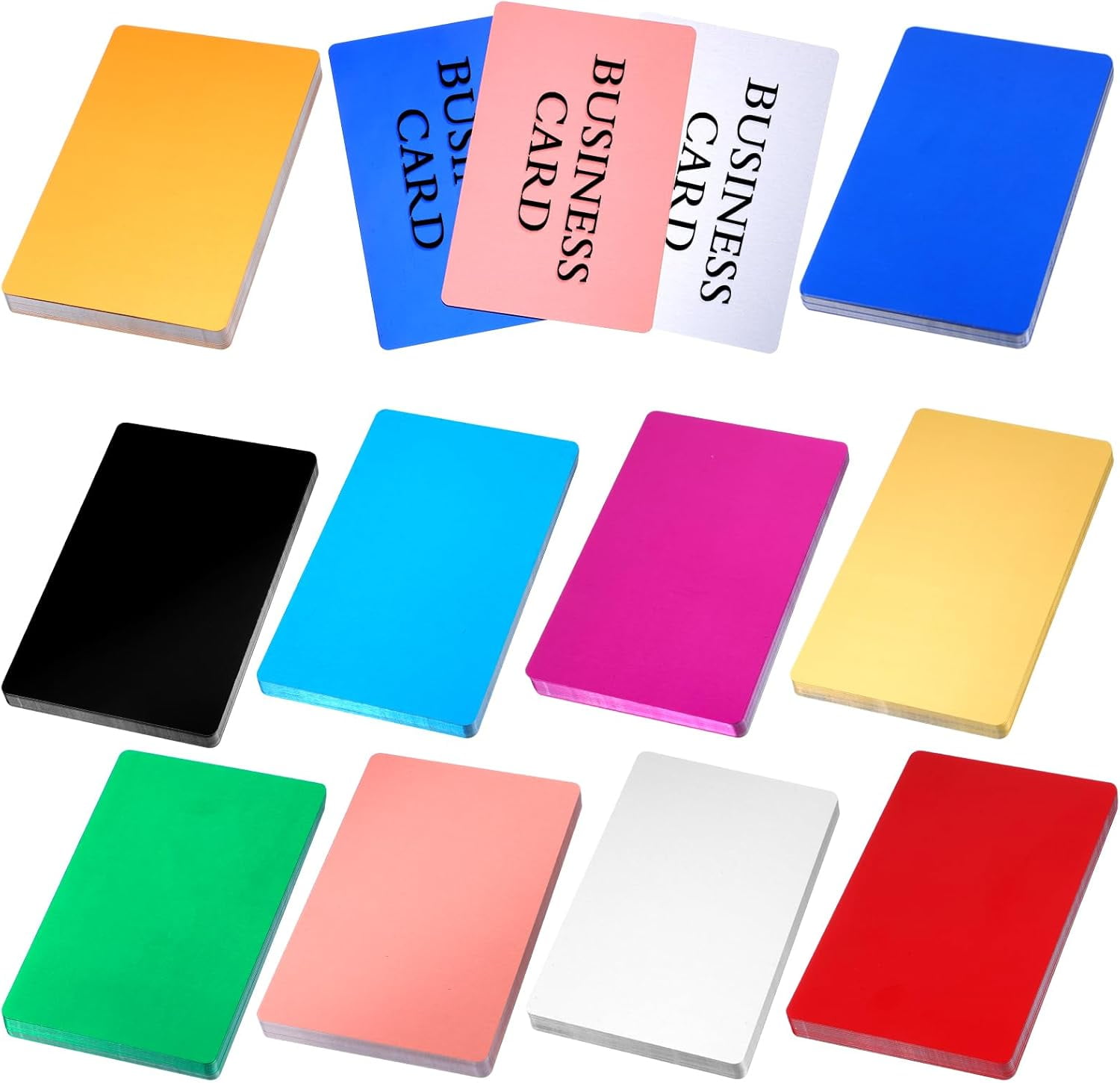 UKLL-300PCS Metal Business Card Blanks,3.4x2.2Inch Multipurpose Aluminum Sheet Engraving ...
