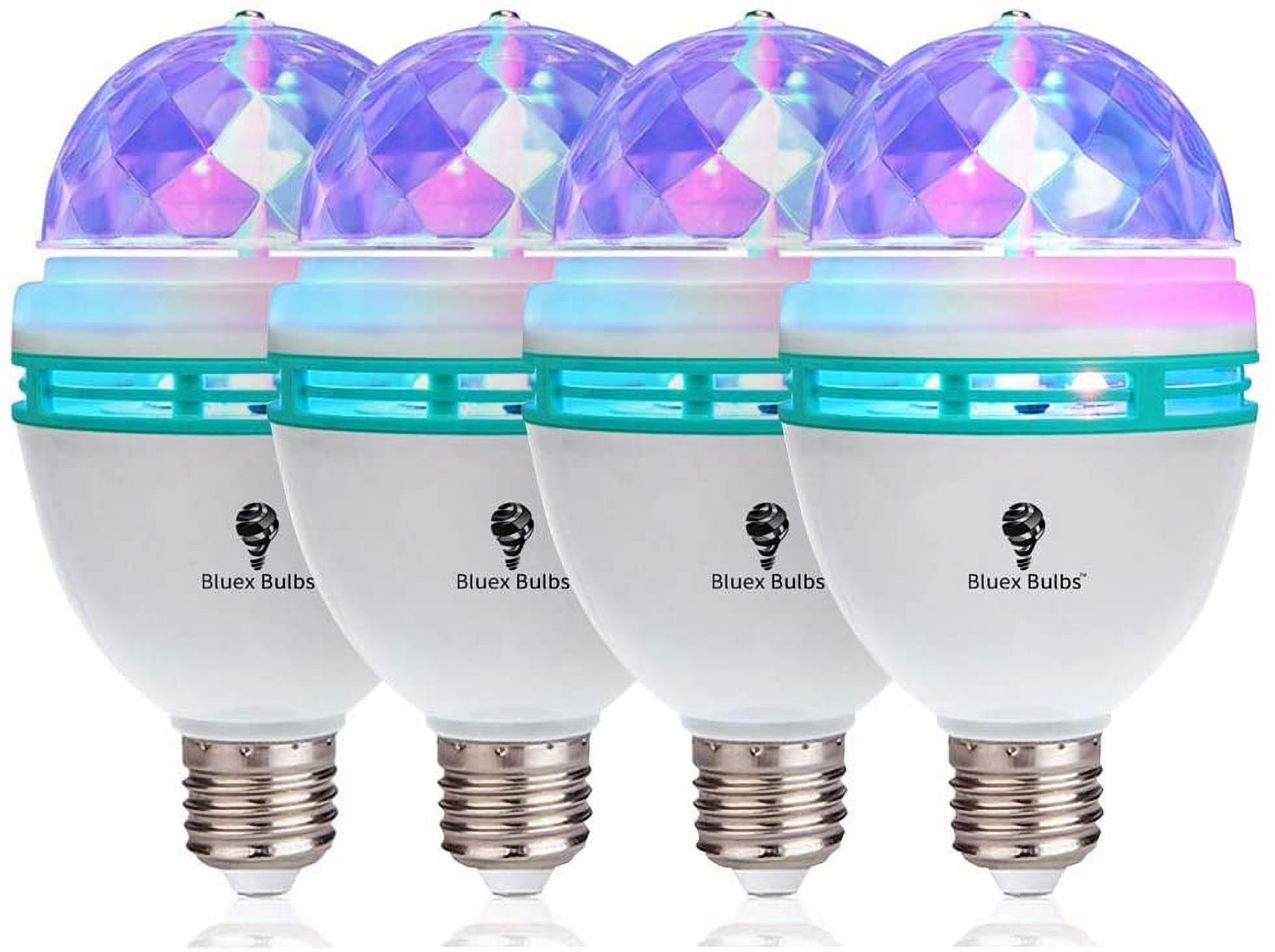 UKLL-4 Pack Color Rotating Bulb E26, RGB Color Changing Party LED Bulbs Colored LED Strobe Light ...