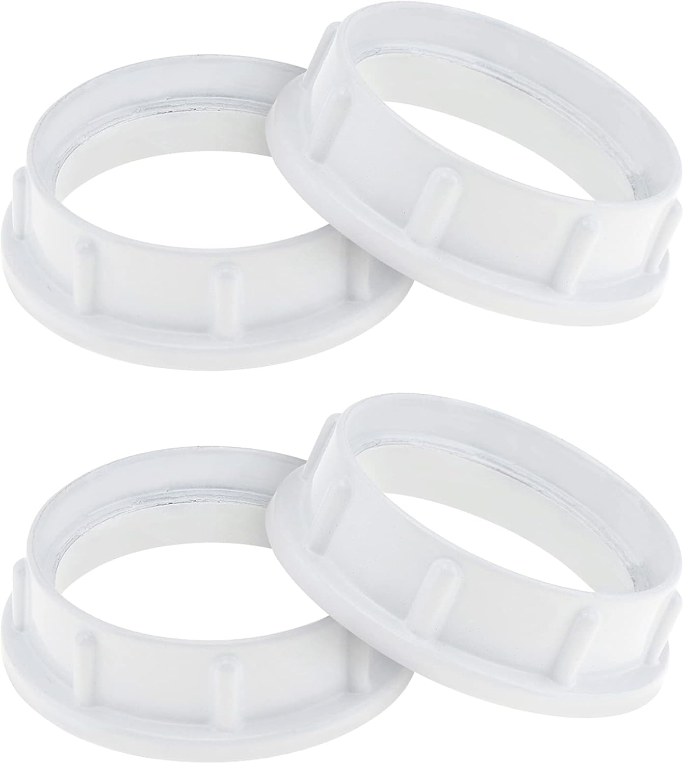 UKLL-4 Pack Light Socket Rings, White Aluminum Threaded Lamp Shade Ring ...