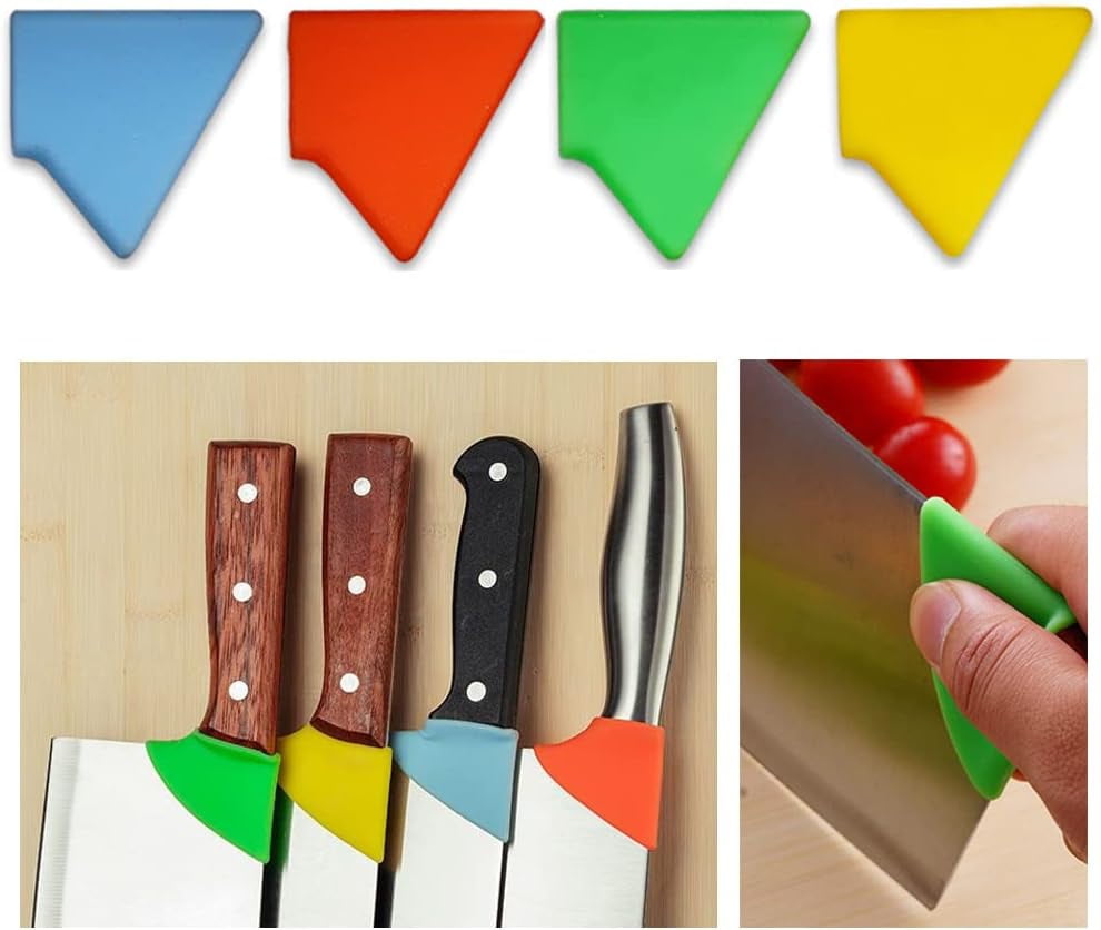 UKLL-4 Pack Meat Cleaver Finger Grips Non Slip Silicone Sleeve Elastic ...