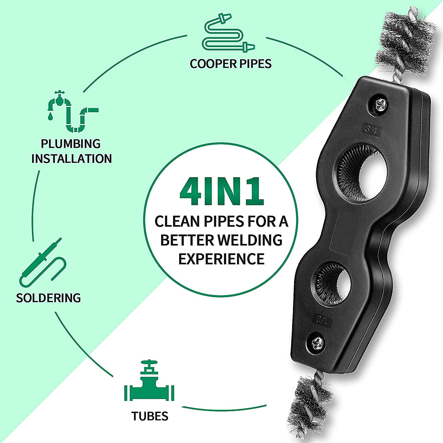 UKLL-4 Pieces Copper Pipe Cleaner and Reamer Set Inner-Outer Reamer ...