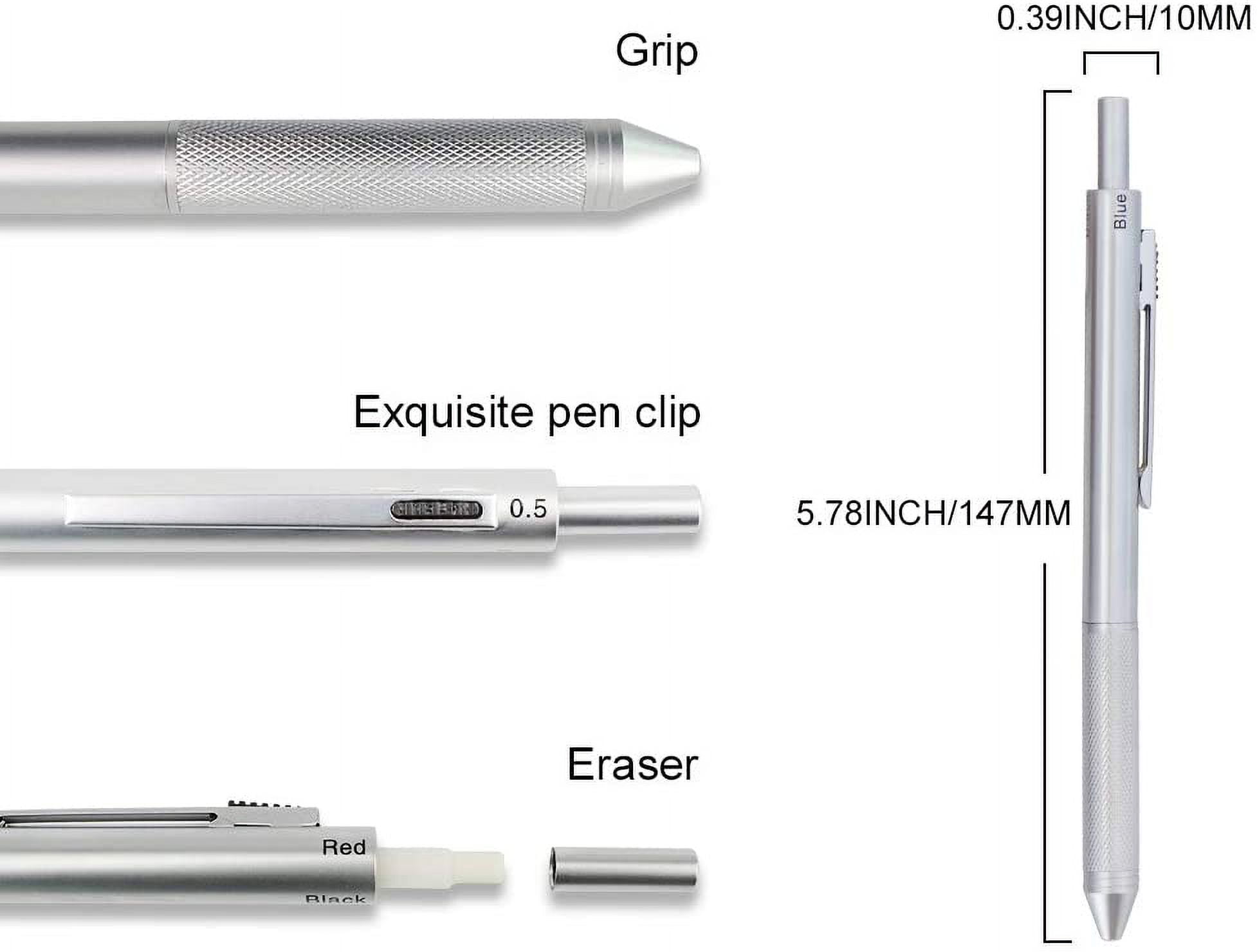 UKLL-4 in1 Multi-Function Refillable & Retractable Ballpoint Pen + 0.5mm Mechanical Pencil, Fine ...