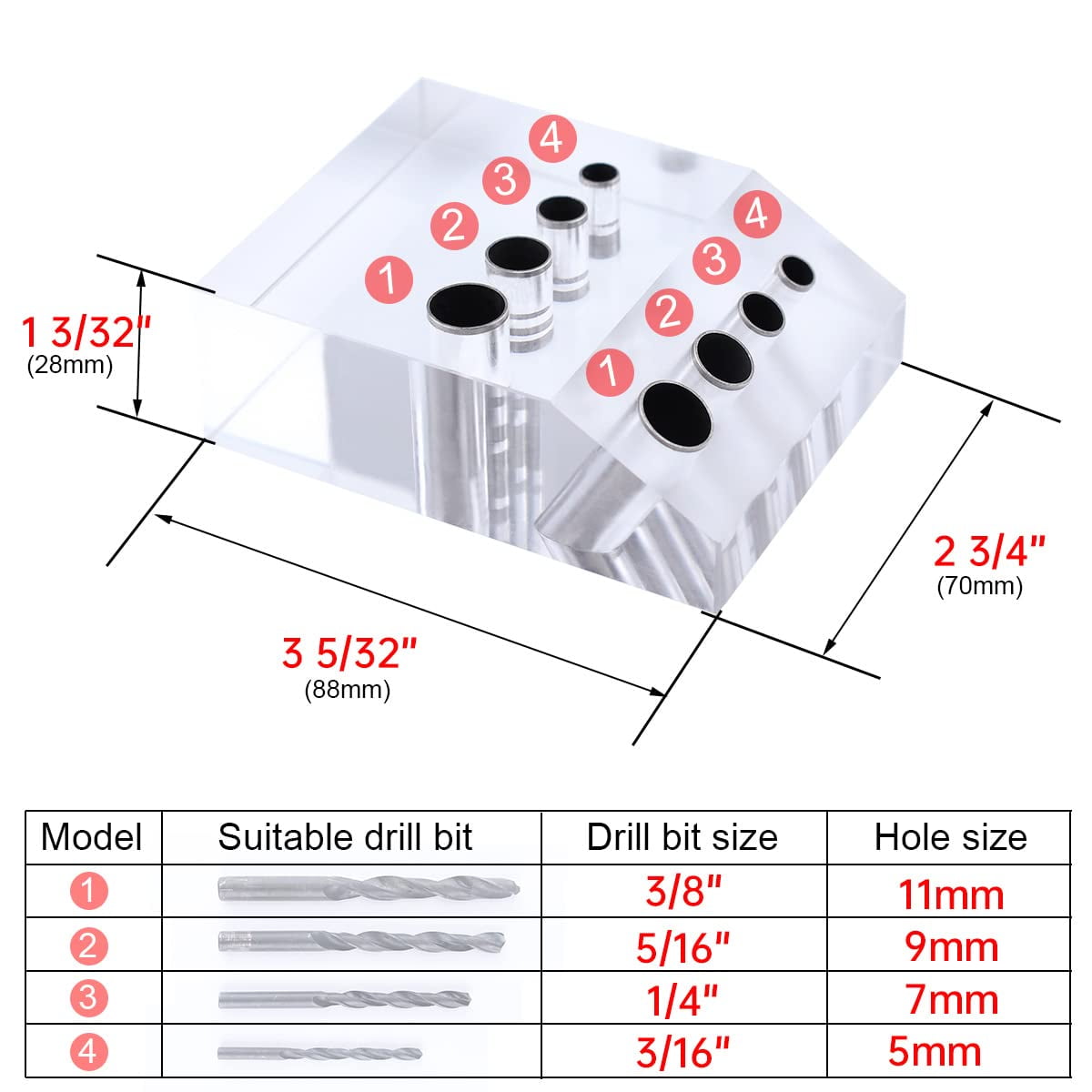 UKLL-45 90 Degree Cable Railing Angle Drill Guide Jig Visible Drilling ...