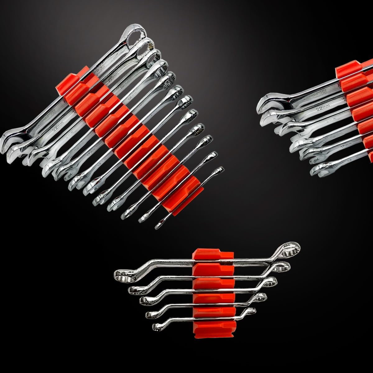 UKLL-46PC Red Magnetic Wrench Organizers Set for Tool Storage - Modular ...