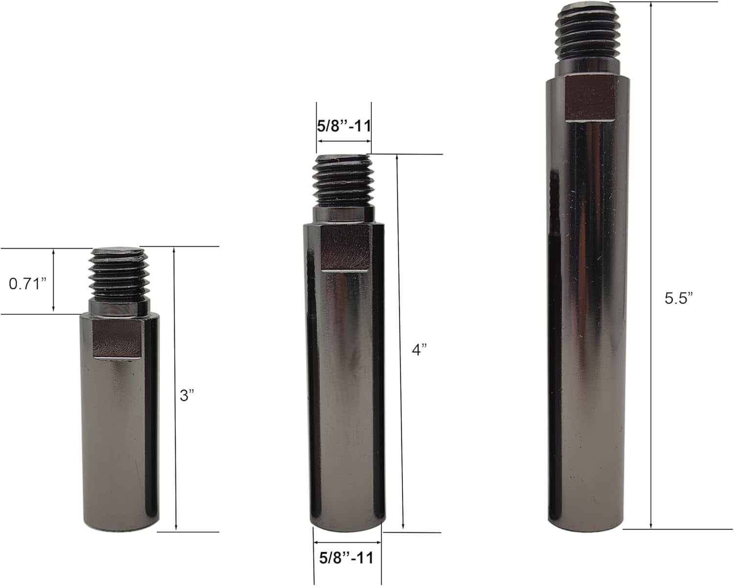 UKLL-5/8"-11 Glossy Black Angle Grinder Extension Shaft Connecting Rod ...