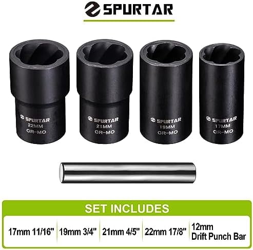 UKLL-5 Pcs Wheel Lock Removal Kit, Locking Lug Nut Removal Tool Lug Nut ...