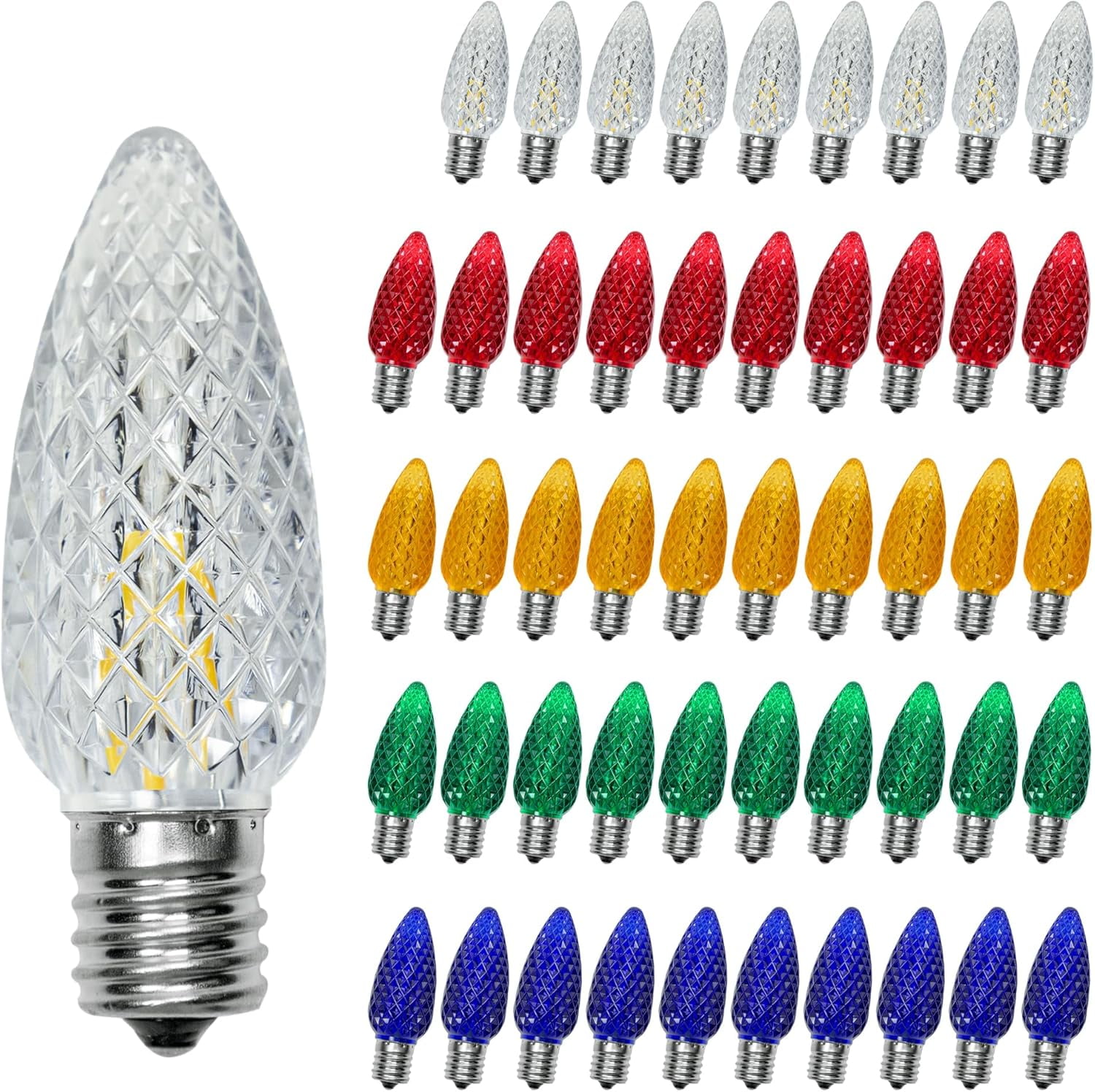 UKLL-50 Pack C9 Led Christmas Lights Bulb, C9 Replacement LED Christmas ...
