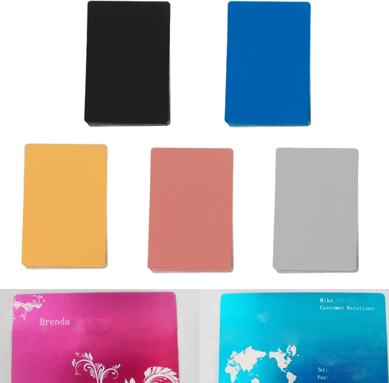 UKLL-50 Pack Metal Business Cards Blanks Aluminum Sheet Blank Engraving ...