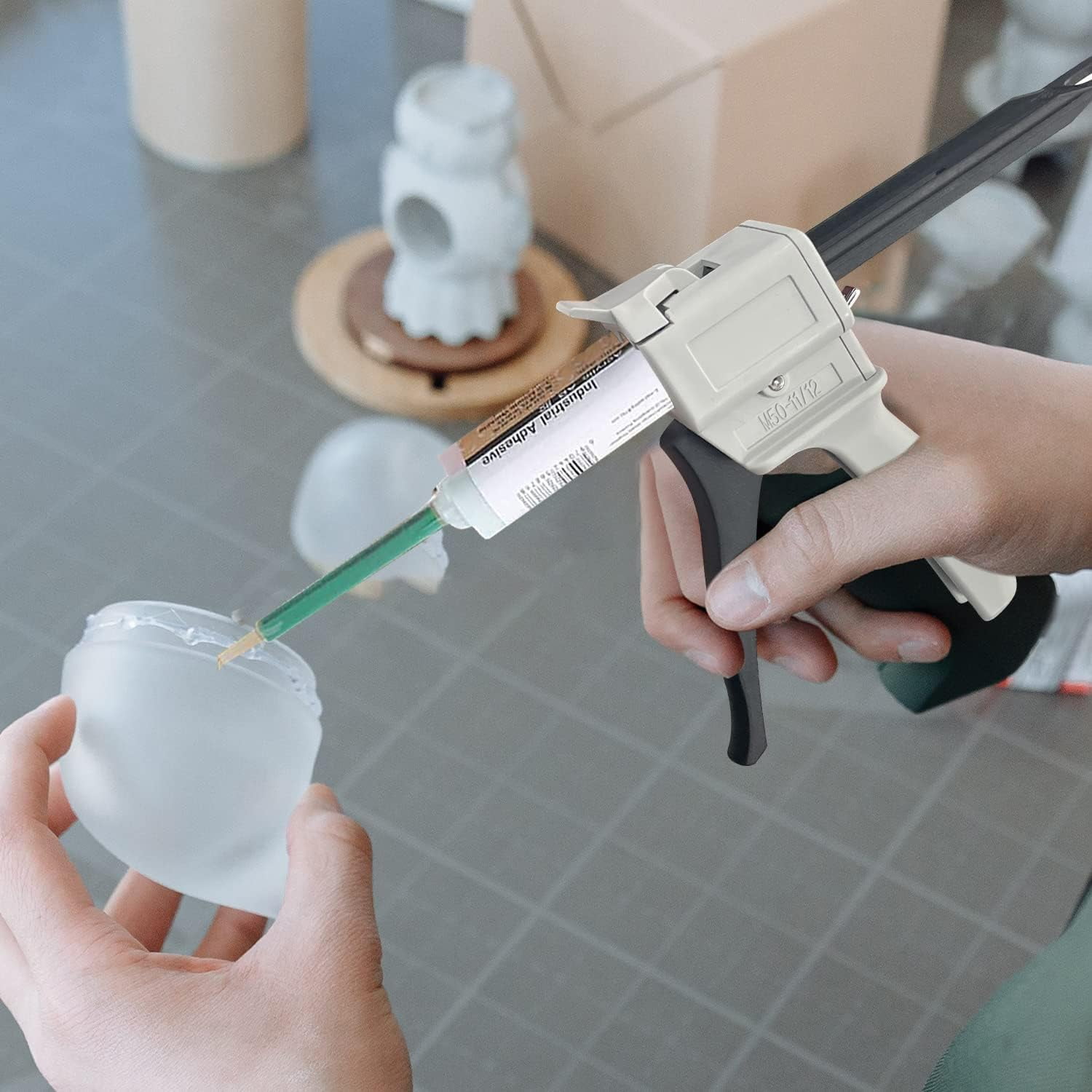 UKLL-50ml Dispensing Gun Kit Impression Mixing Dispensing Gun Epoxy ...