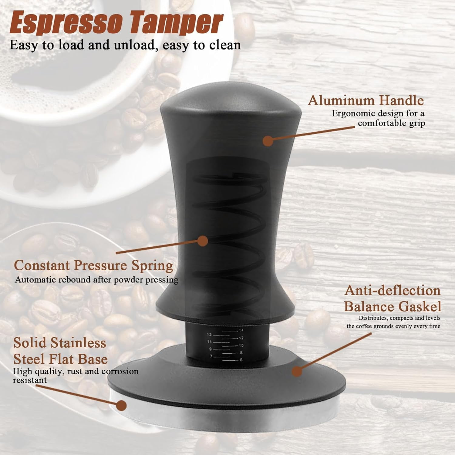 UKLL-51mm Espresso Accessories Kit, espresso tamper, wdt tool espresso ...