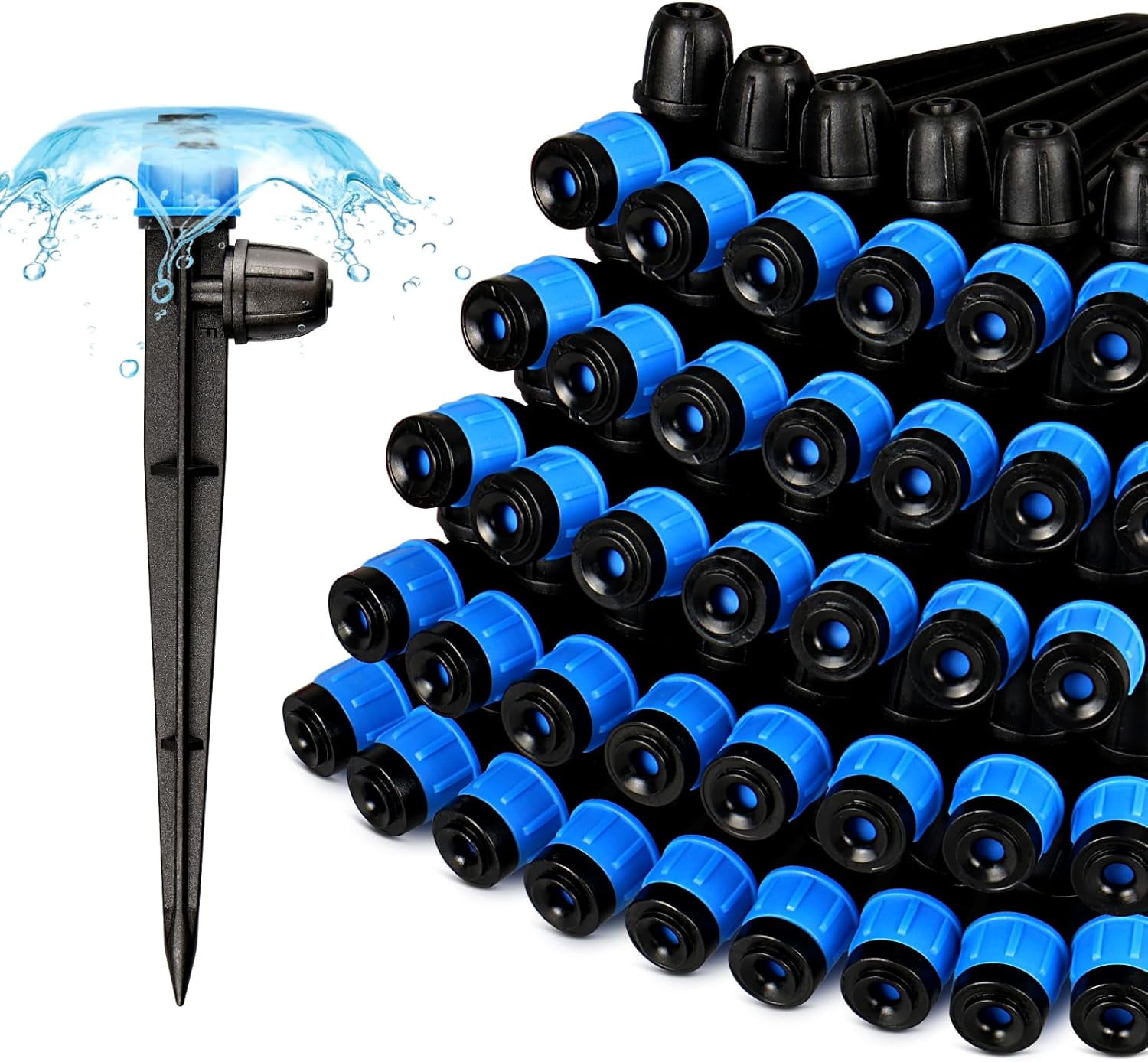 UKLL-55 Pieces Drip Emitters Fan Shape with Stake for 1/4" Irrigation ...