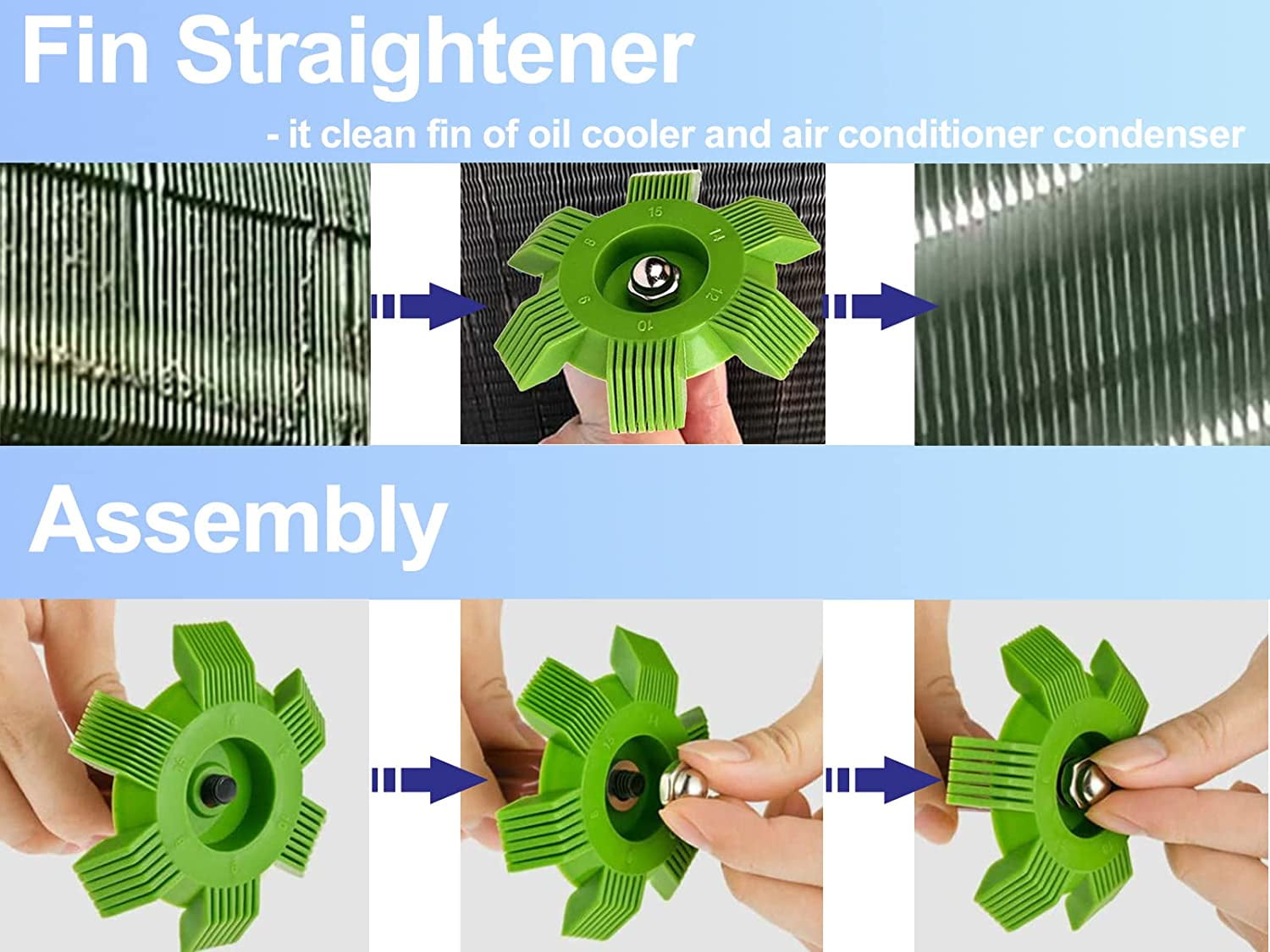 UKLL-6 in 1 Air Conditioner Cleaning Tools Kit with Condenser Fin ...