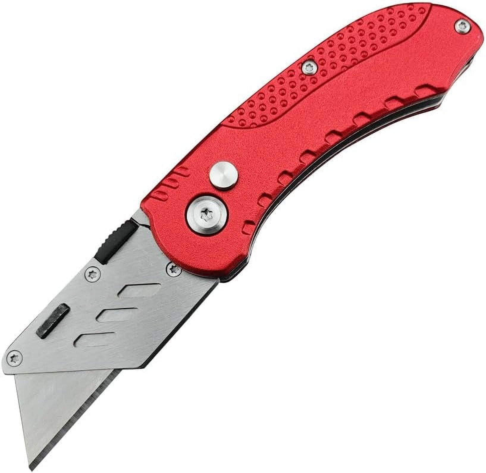 UKLL-6.1-Inch Folding Utility Knife 440C Blade Red Aluminum Handle ...