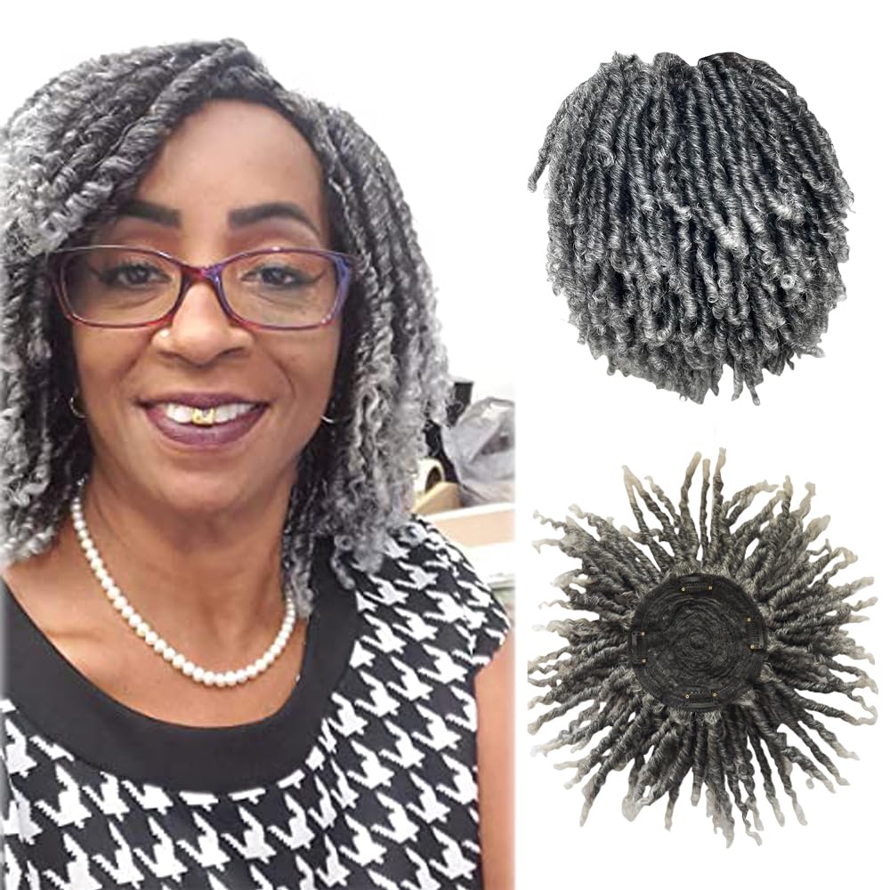 UKLL-6 Inch Dreadlock Hair Topper Wig with Clips in Short Synthetic ...