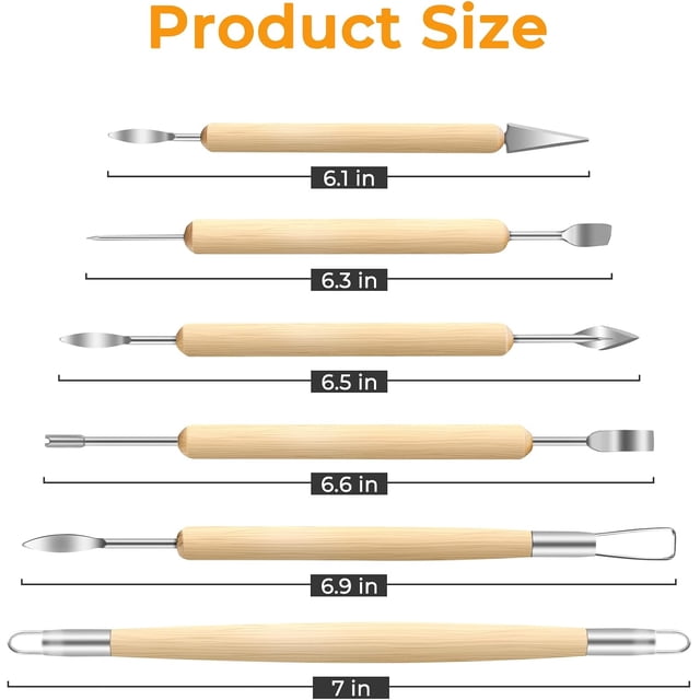 UKLL-6 Pack Clay Tools Kit, Pottery Tools & Sculpting Tools, Polymer ...